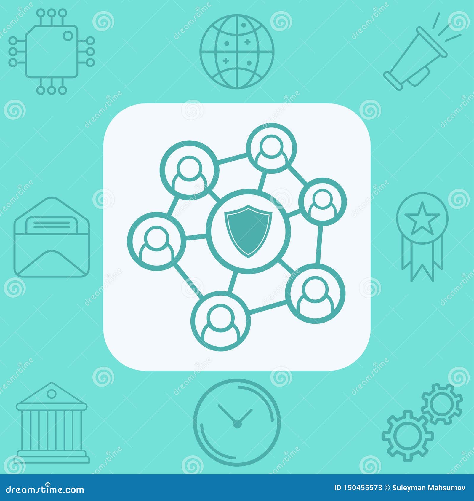 Network Protection Vector Icon Sign Symbol Stock Illustration ...