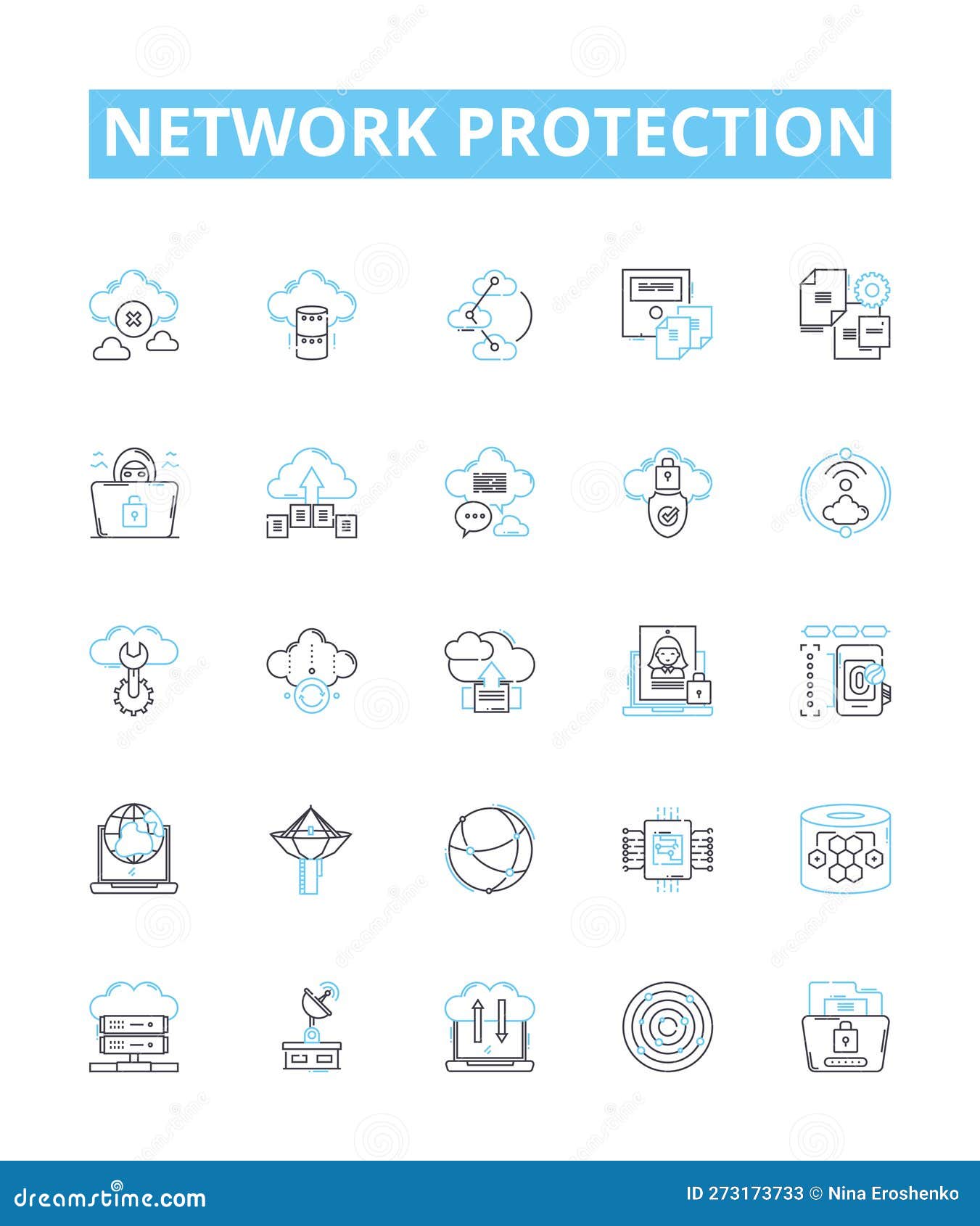 Network Protection Vector Line Icons Set. Firewall, Antivirus ...