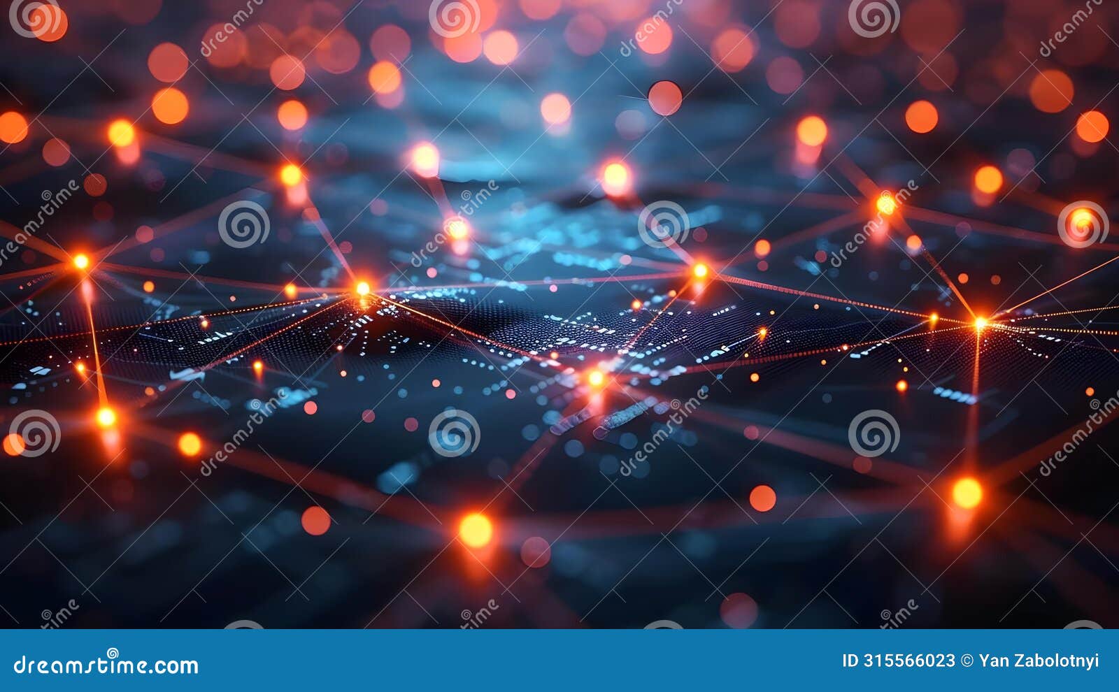 Network Pulse: Illuminated Data Streams of Tomorrow. Concept Artificial ...