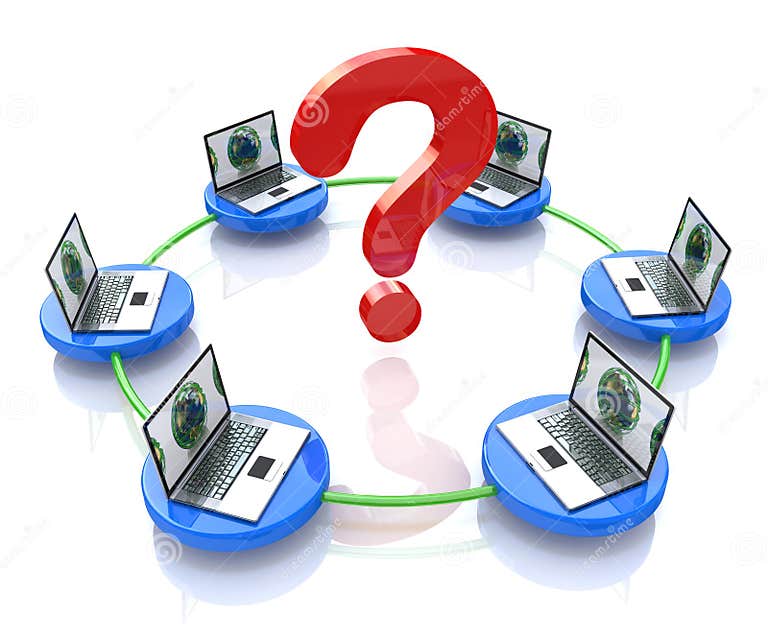 Network, and question mark stock illustration. Illustration of ideas ...