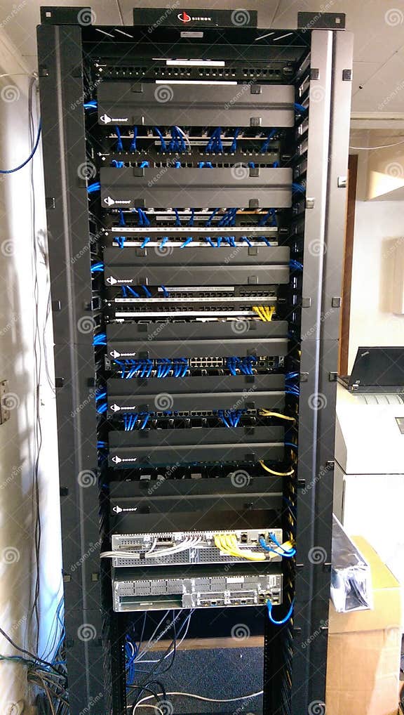 Network rack editorial stock photo. Image of switch, network - 42666433
