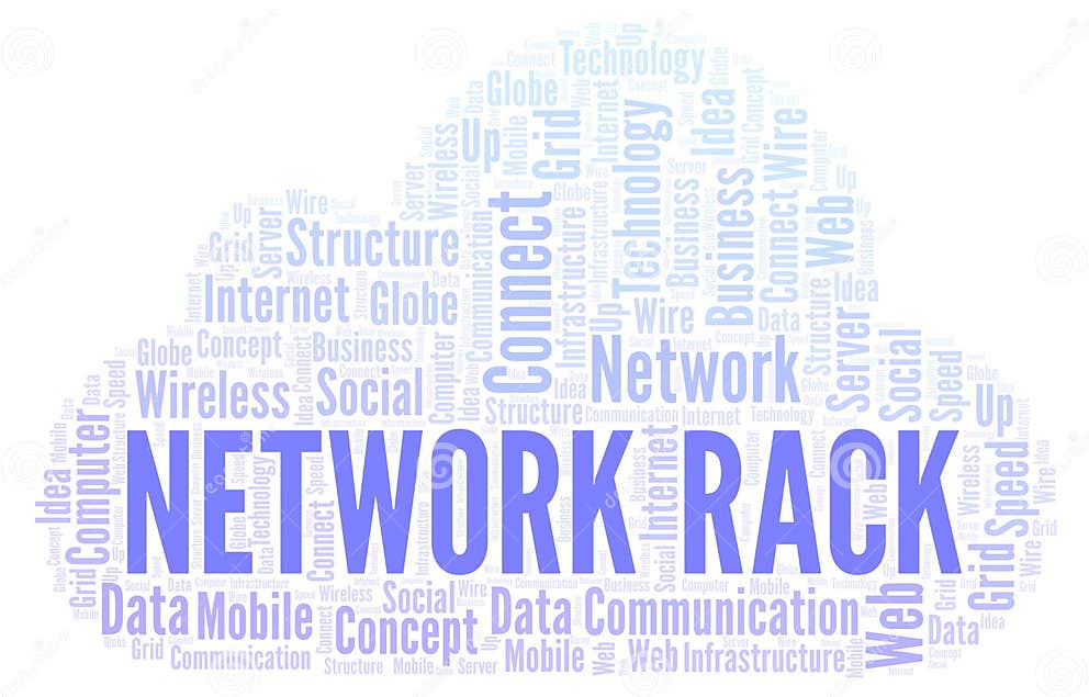 Network Rack word cloud. stock illustration. Illustration of font ...