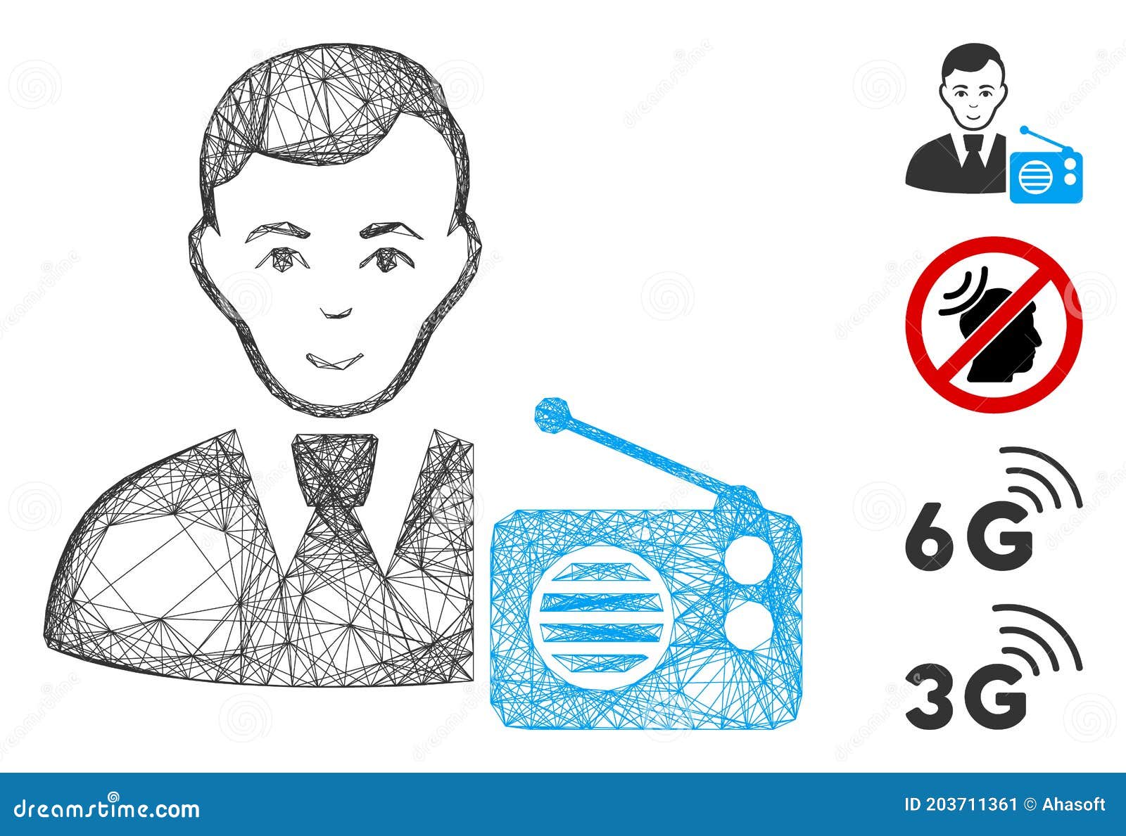 Network Radio Dictor Vector Mesh Royalty-Free Stock Photo ... Network Radio Dictor Vector Mesh Royalty-Free Stock Photo ...