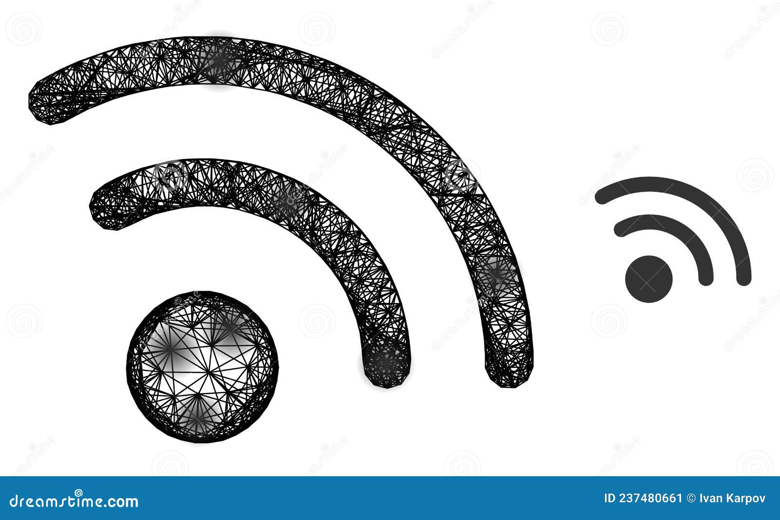 Network Radio Signal Icon with Spots Stock Vector - Illustration of ...