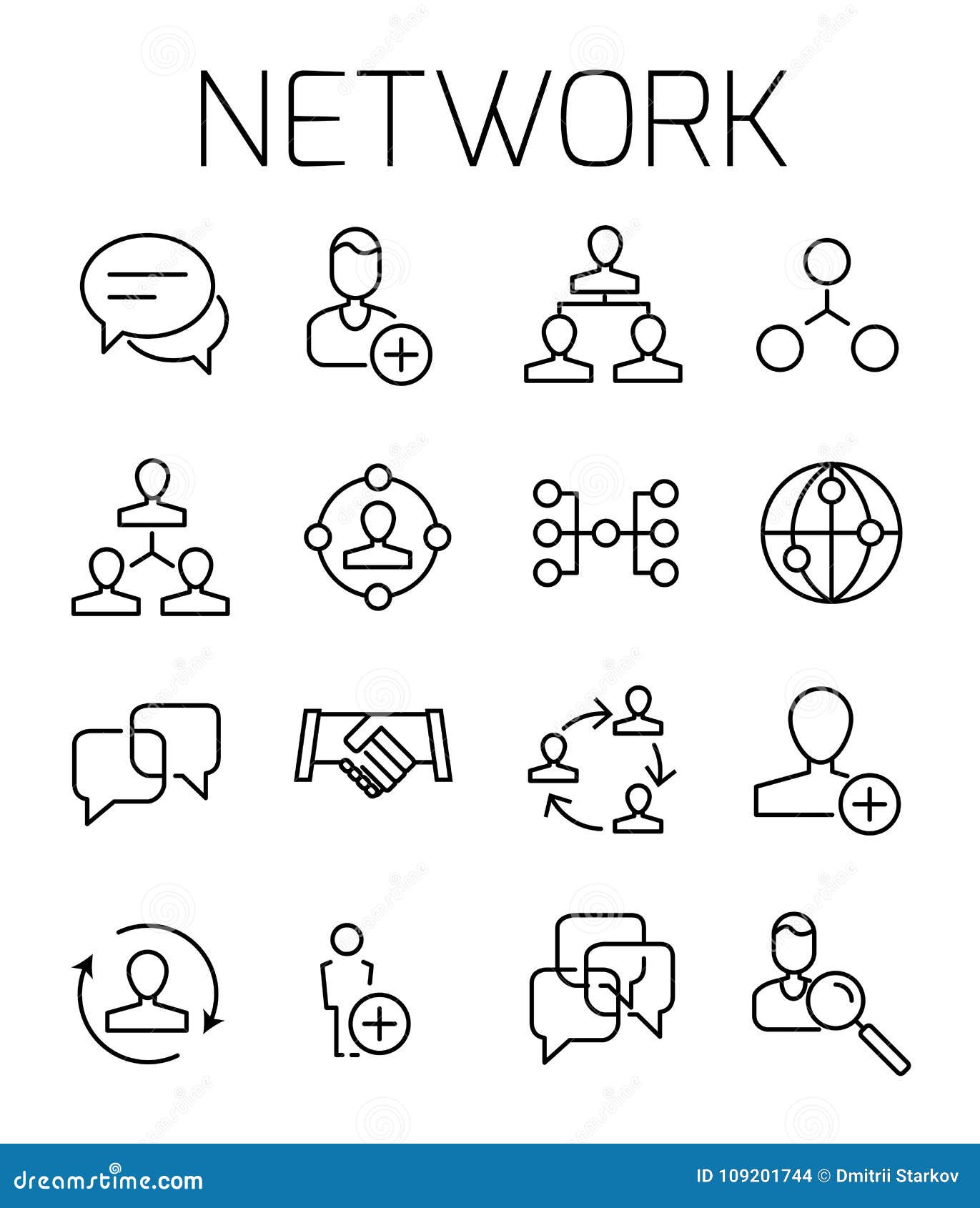 Network Related Vector Icon Set. Stock Vector - Illustration of ...