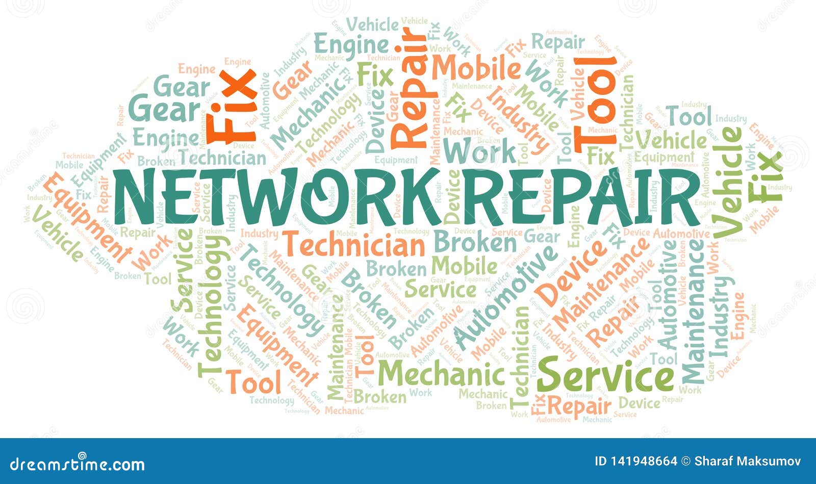 Network Repair word cloud stock illustration. Illustration of work ...