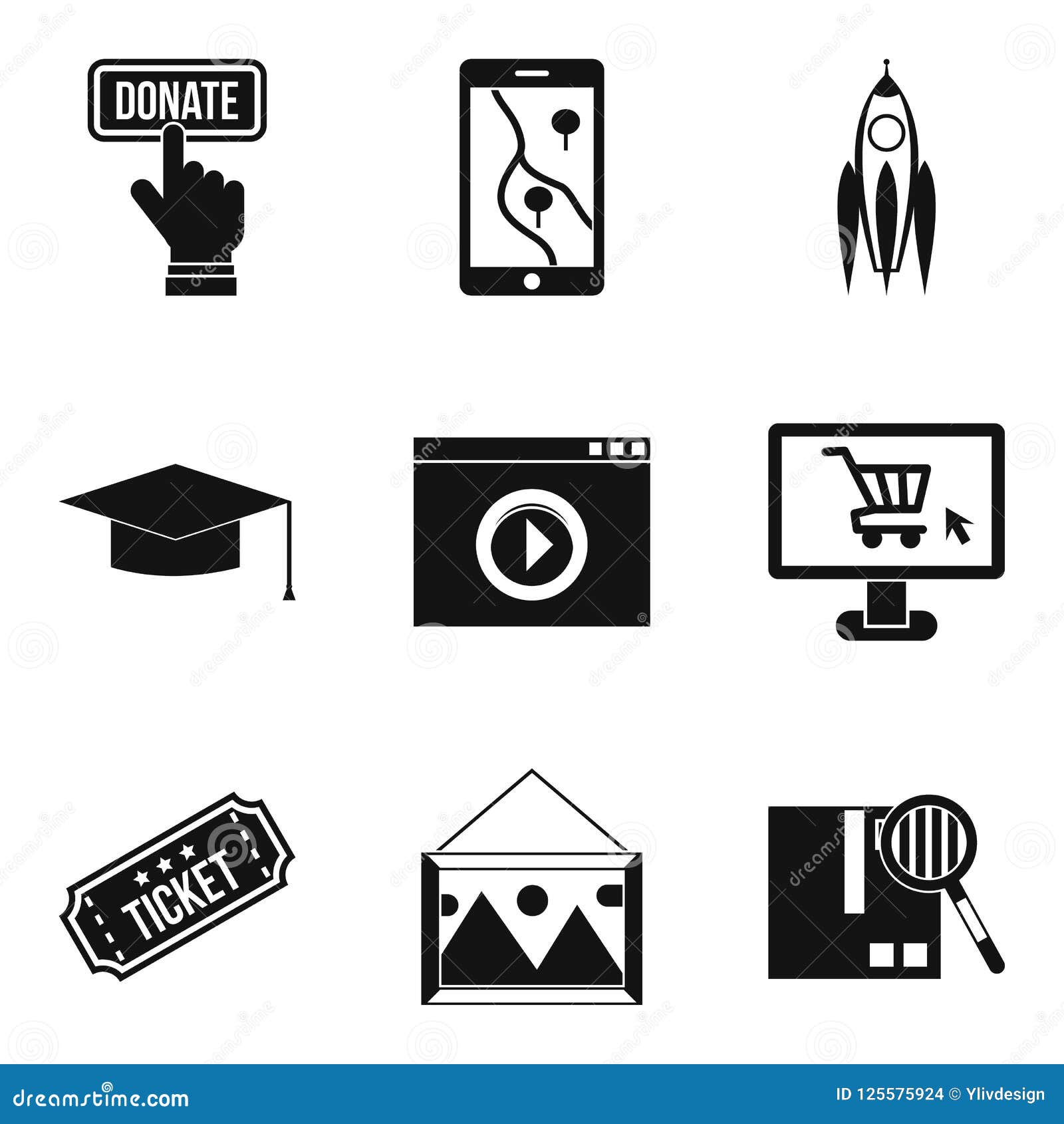 Network Resources Icons Set, Simple Style Stock Illustration ...