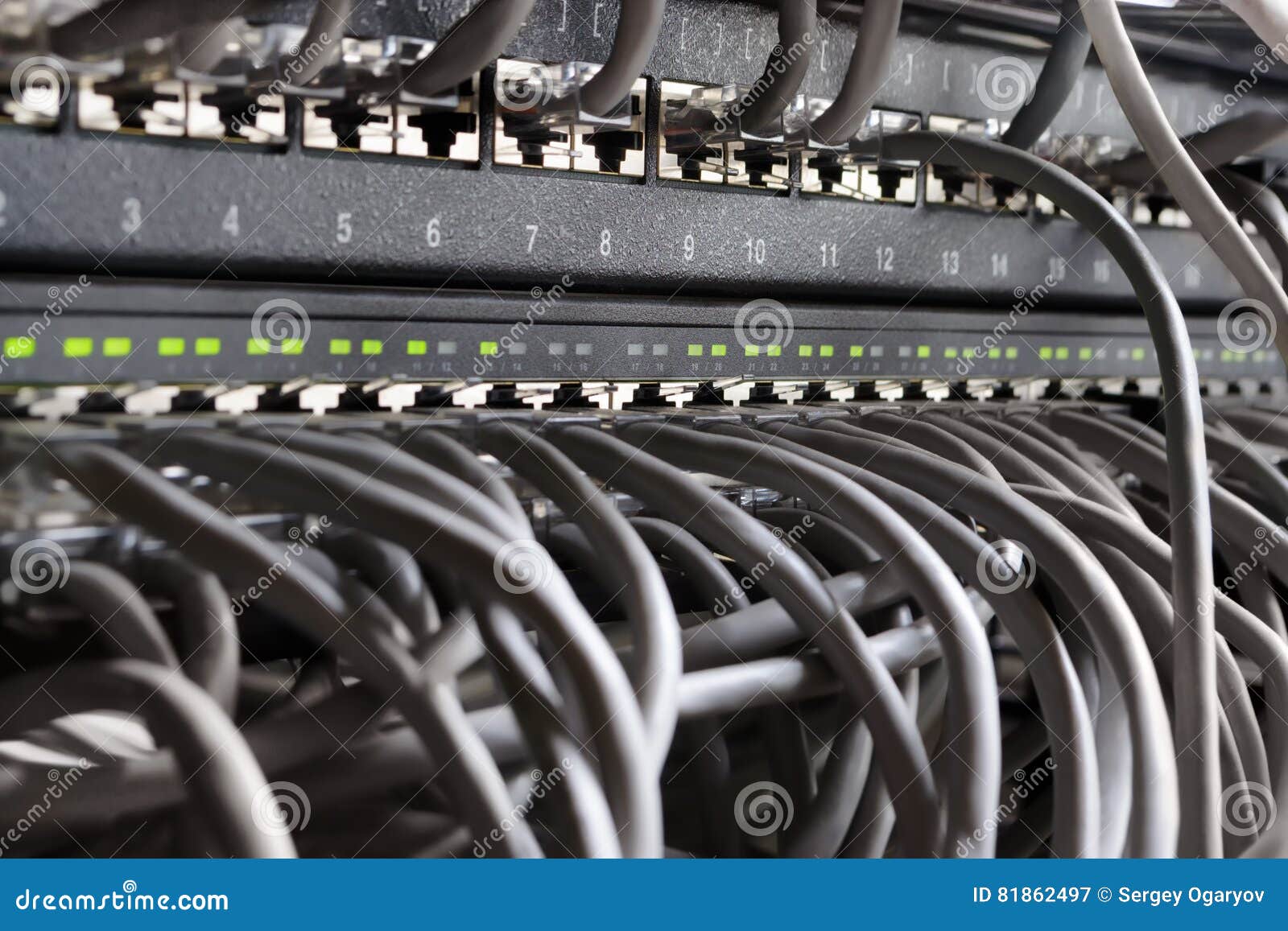 Network RJ-45 Patch Panel And Switch Royalty-Free Stock Photo ...