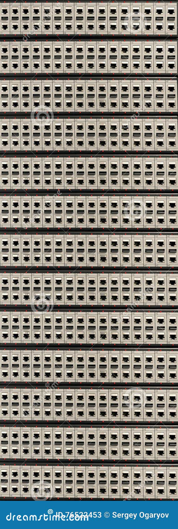 Network RJ-45 Patch Panel with Switches Stock Image - Image of center ...