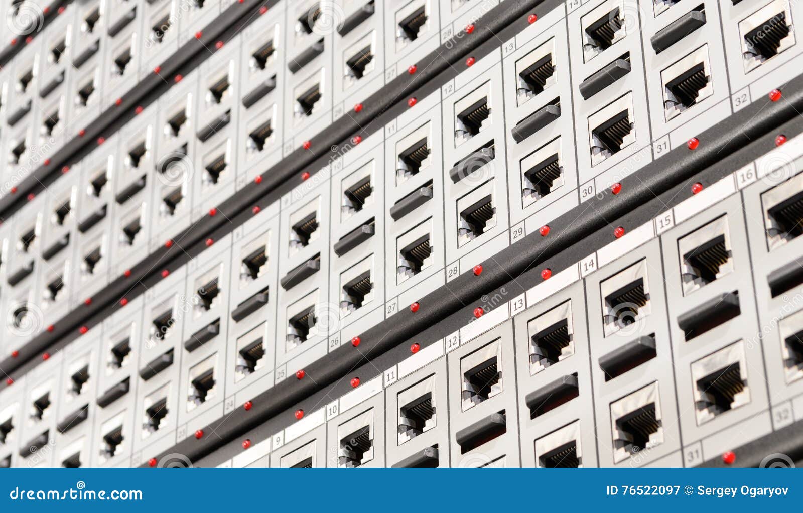 Network RJ-45 Patch Panel with Switches Stock Image - Image of router ...