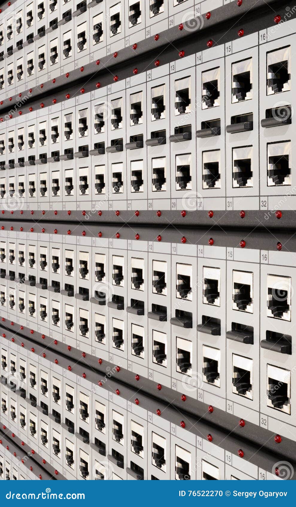 Network RJ-45 Patch Panel with Switches Stock Photo - Image of patch ...