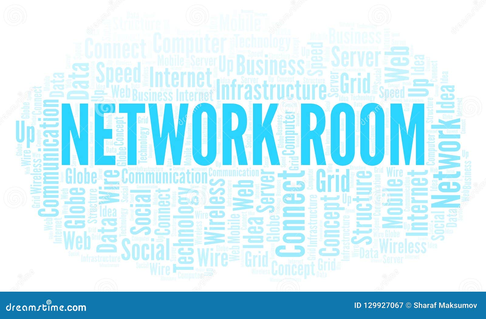 Network Room word cloud. stock illustration. Illustration of connection ...