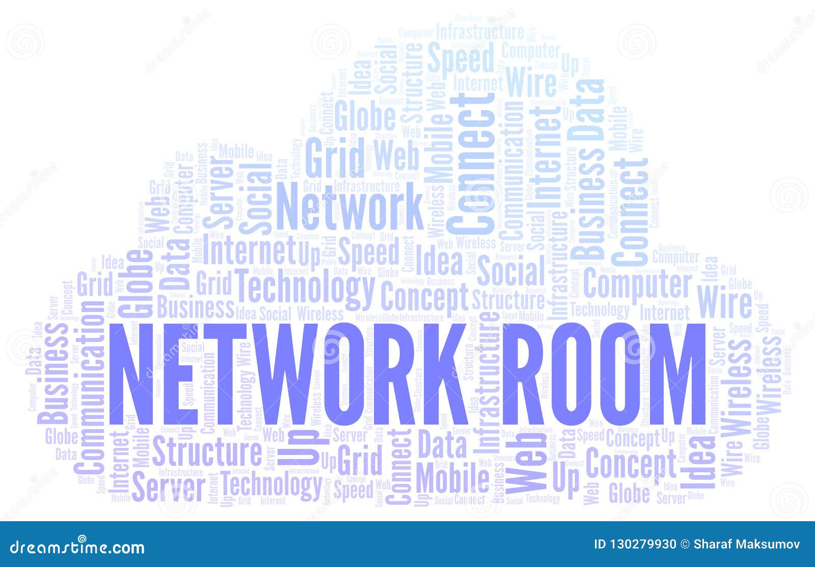 Network Room word cloud. stock illustration. Illustration of technology ...