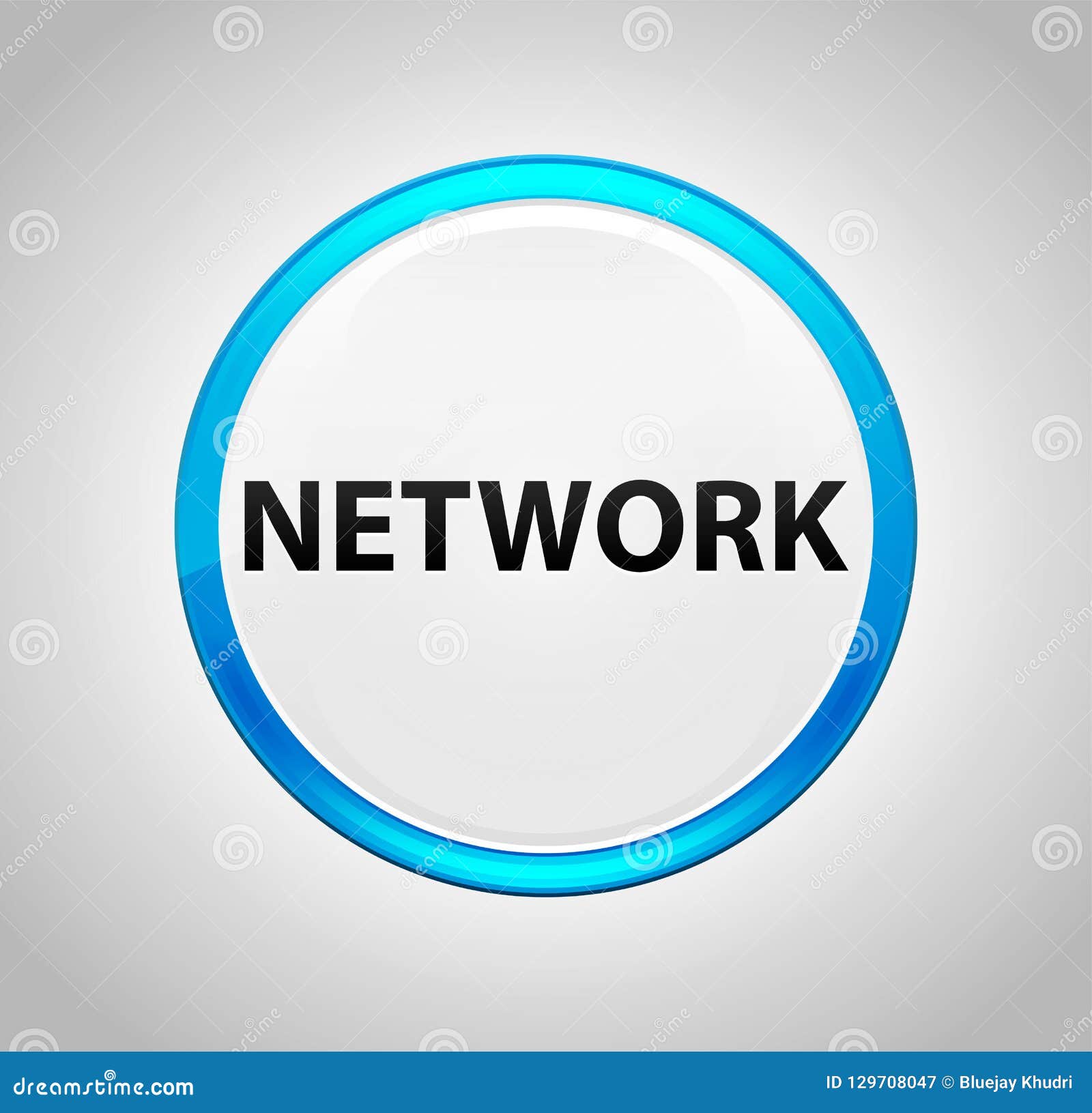 Network Round Blue Push Button Stock Illustration - Illustration of ...