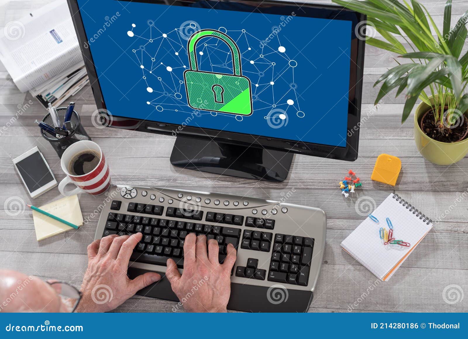 Network Safety Concept on a Computer Stock Photo - Image of digital ...