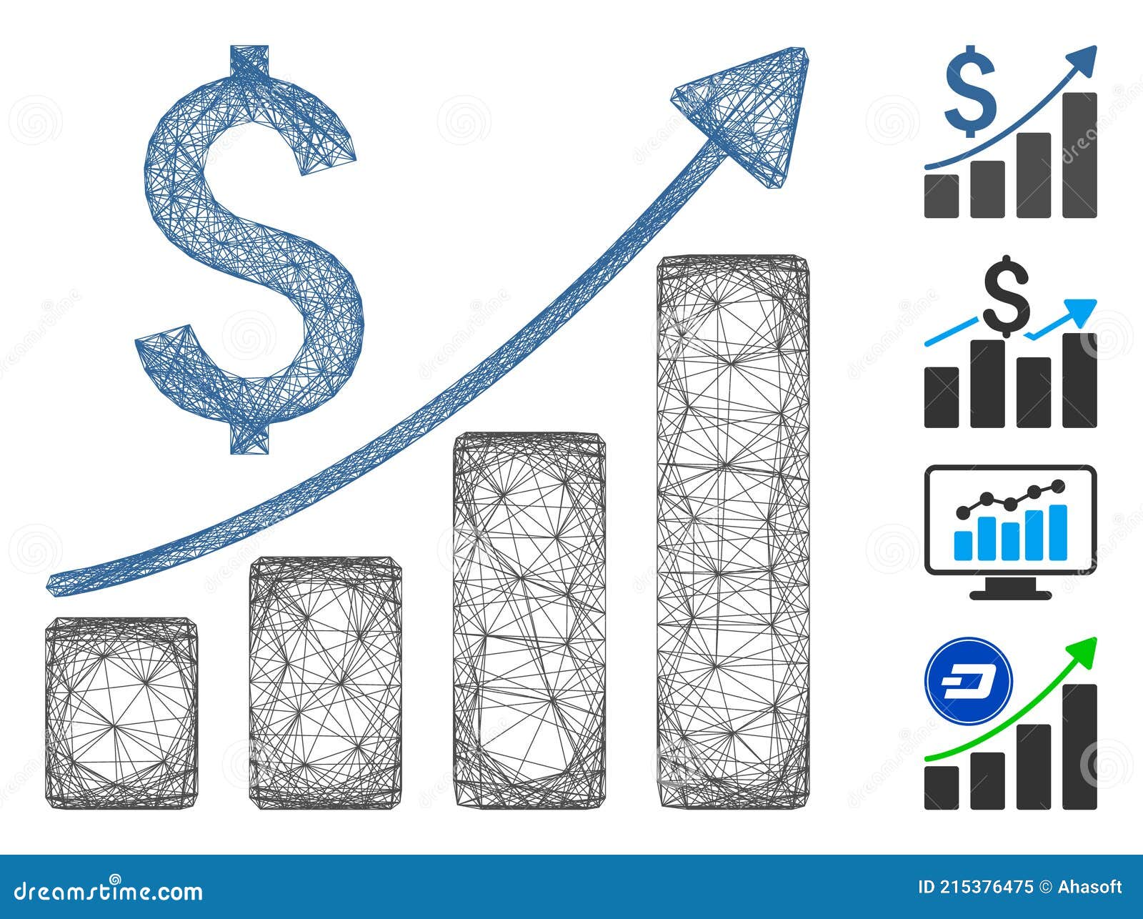 Network Sales Growth Chart Vector Mesh Stock Vector - Illustration of ...