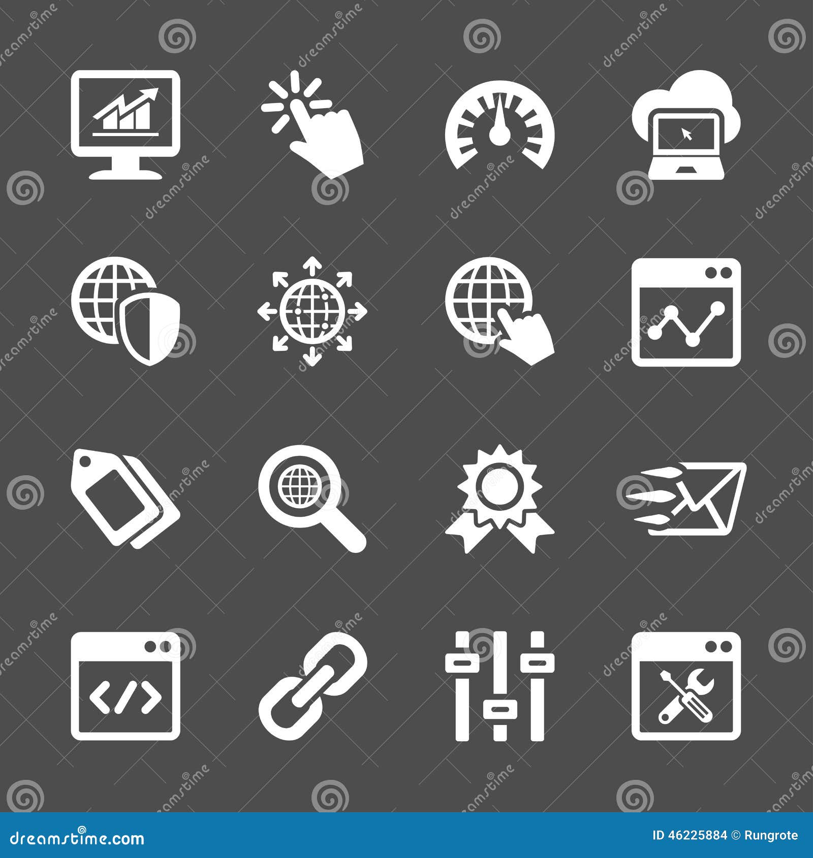 Network and Search Engine Optimization Icon Set, Vector Eps10 Stock ...