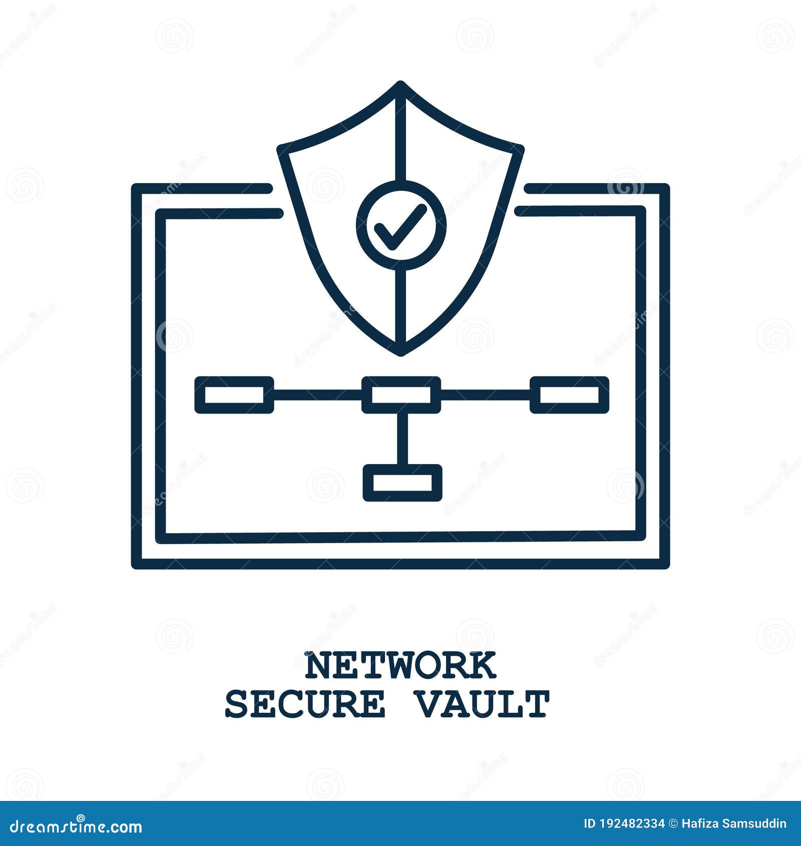 Network Secure Vault Concept. Vector Illustration Decorative Design ...