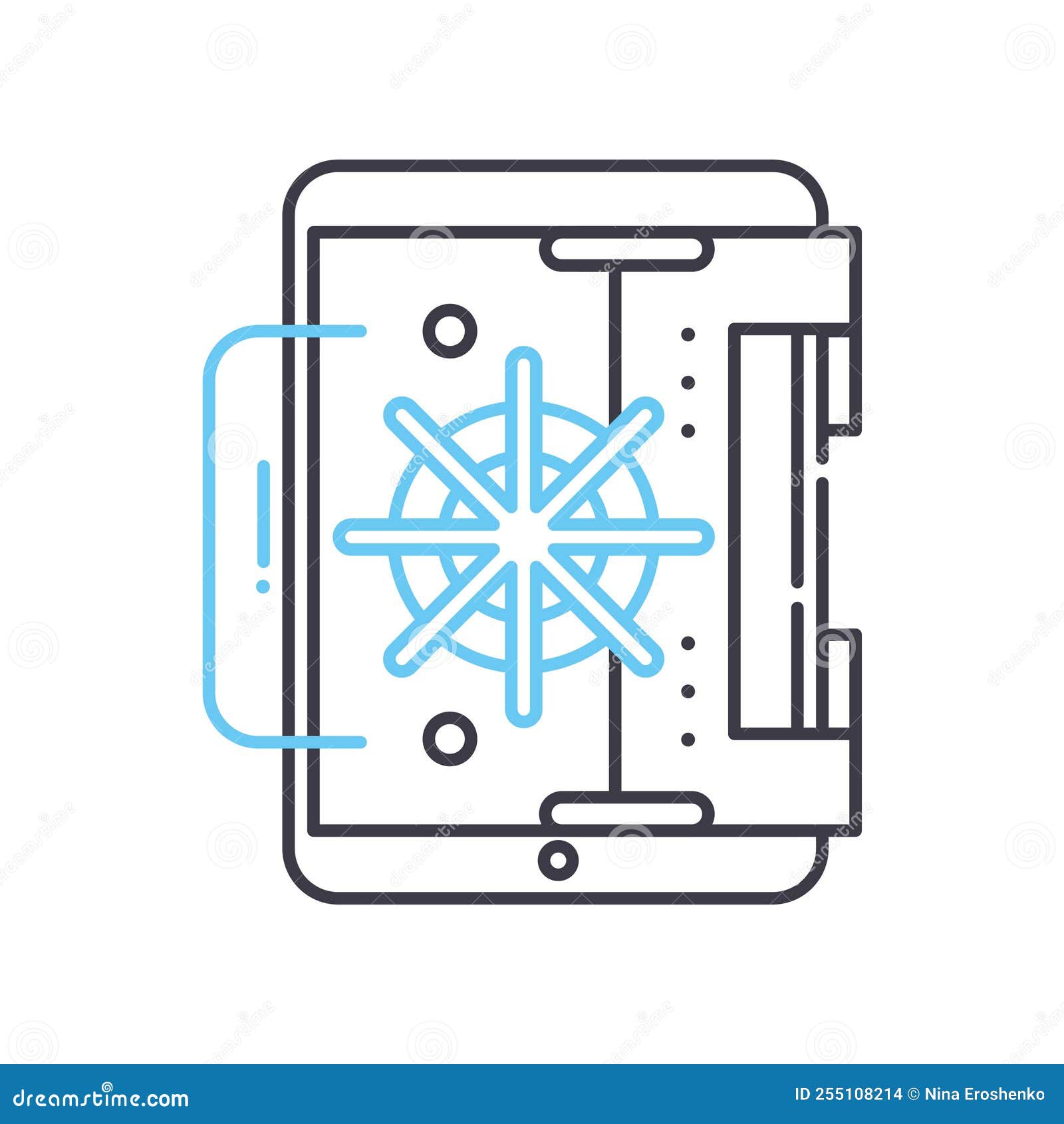 Network Secure Vault Line Icon, Outline Symbol, Vector Illustration ...