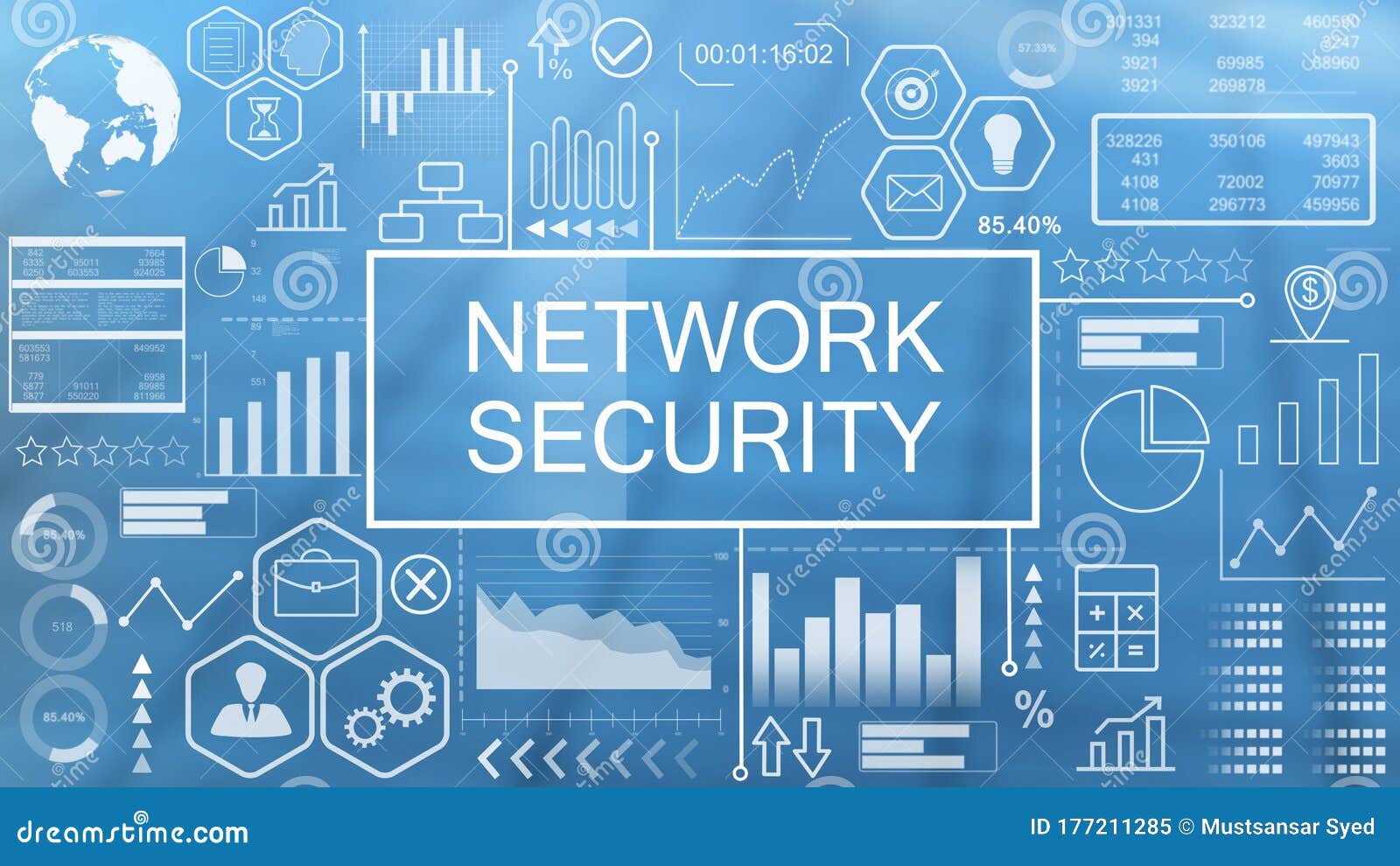 Network Security, Animated Typography Stock Illustration - Illustration ...