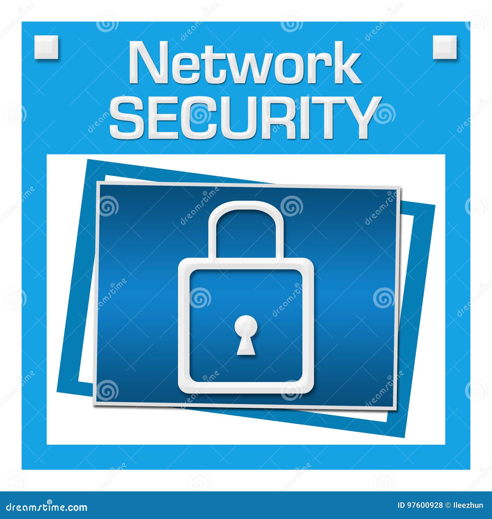 Network Security Blue Squares Inside Stock Illustration - Illustration ...