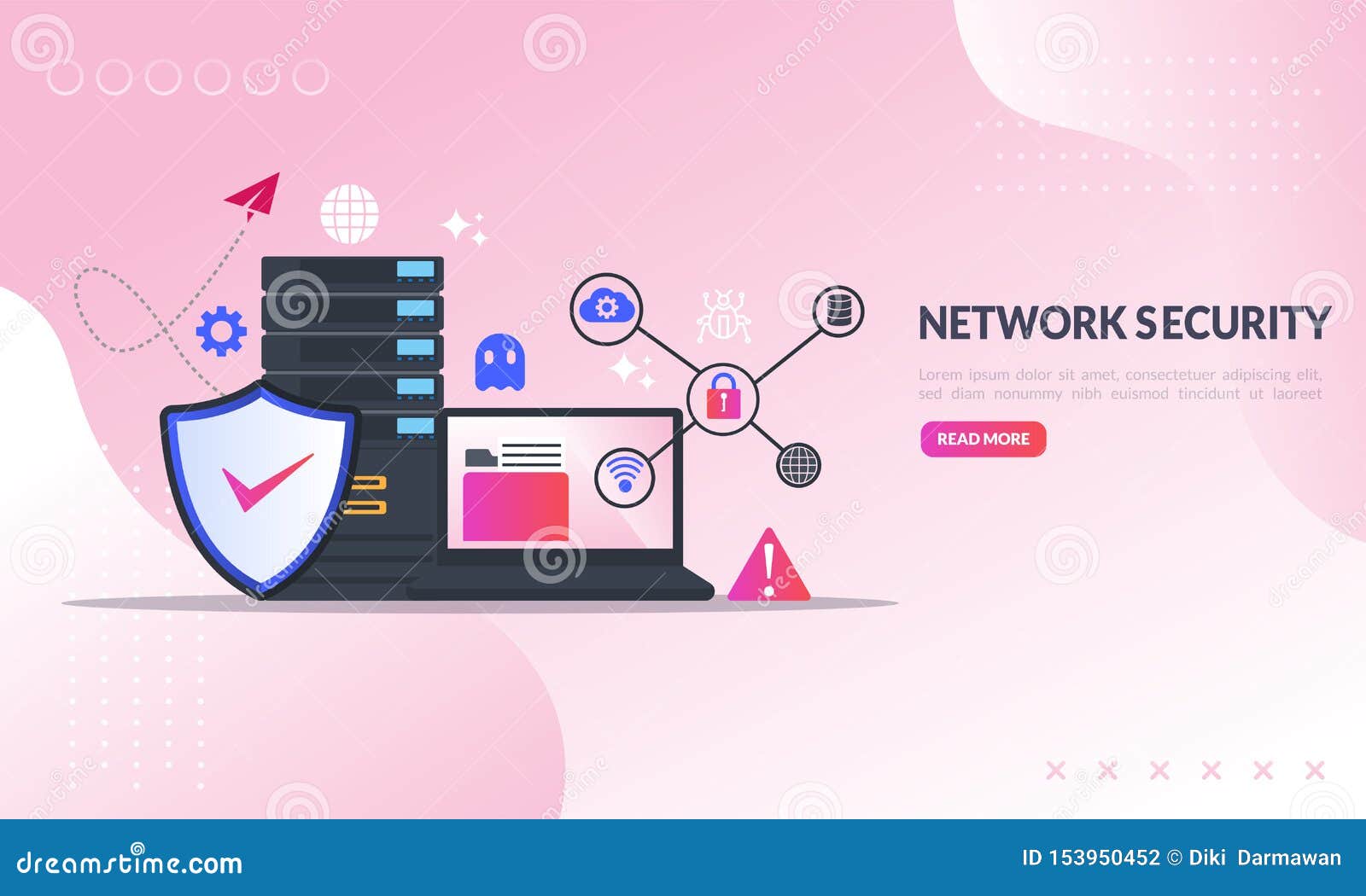 Network Security Concept Database Secure And Personal Data Protection