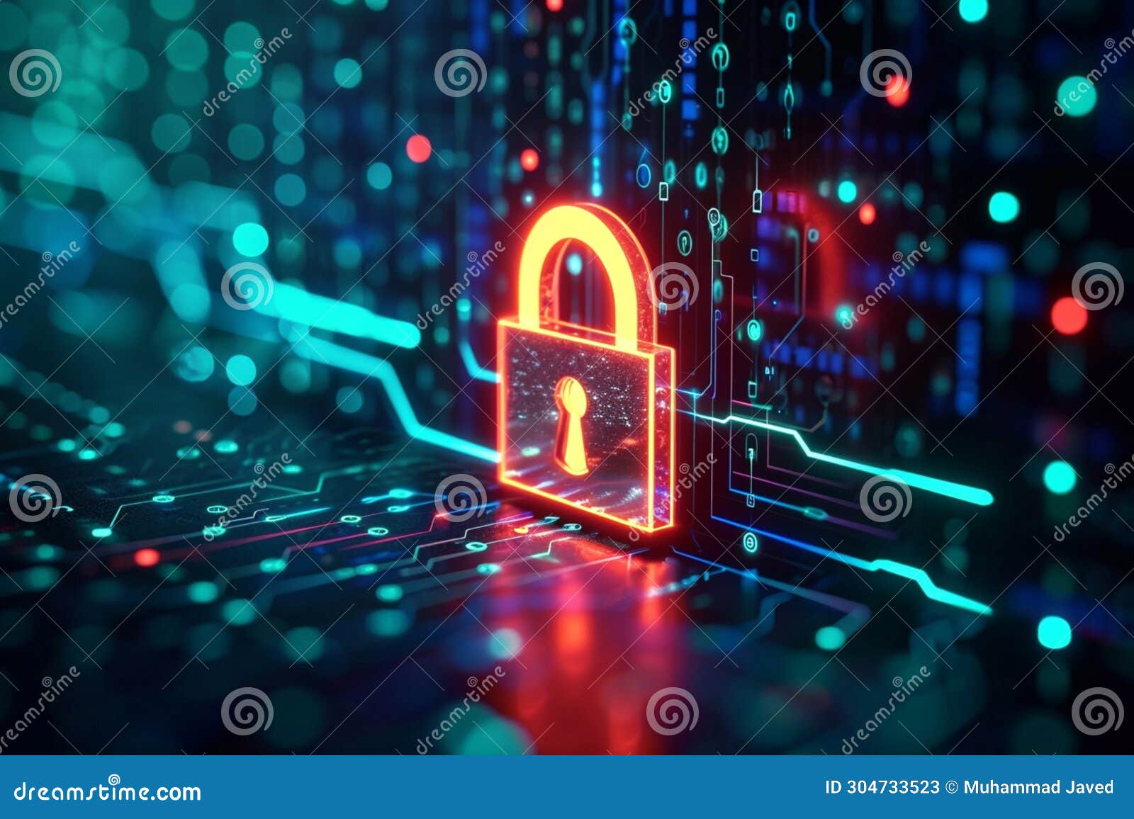 Network Security Digital Key and Lock Protect Against Cyber Threats ...