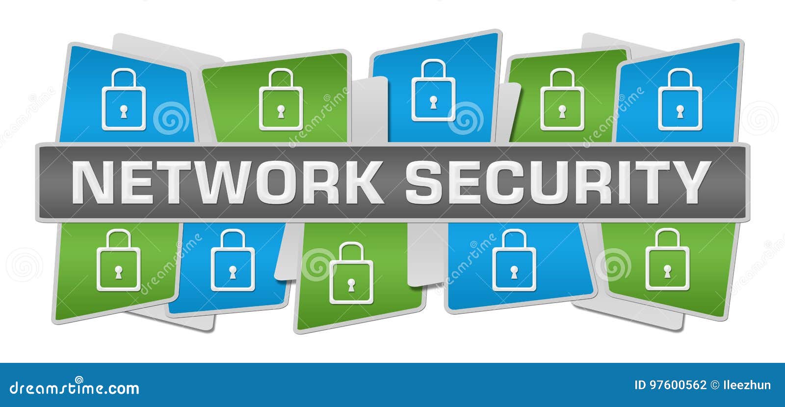 Network Security Green Blue Squares Bottom Top Stock Illustration ...