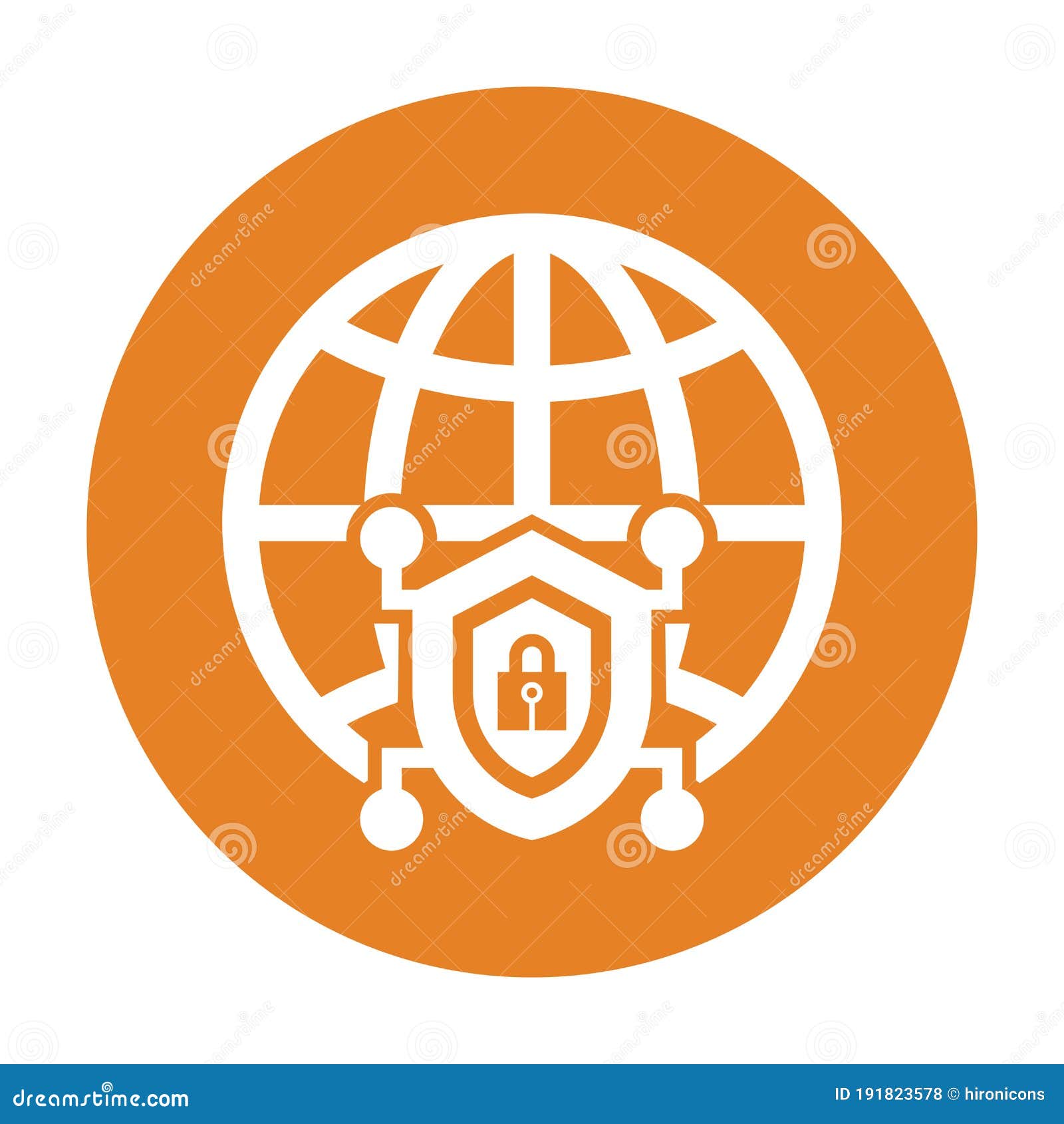 Network Security Icon / Orange Vector Stock Vector - Illustration of ...