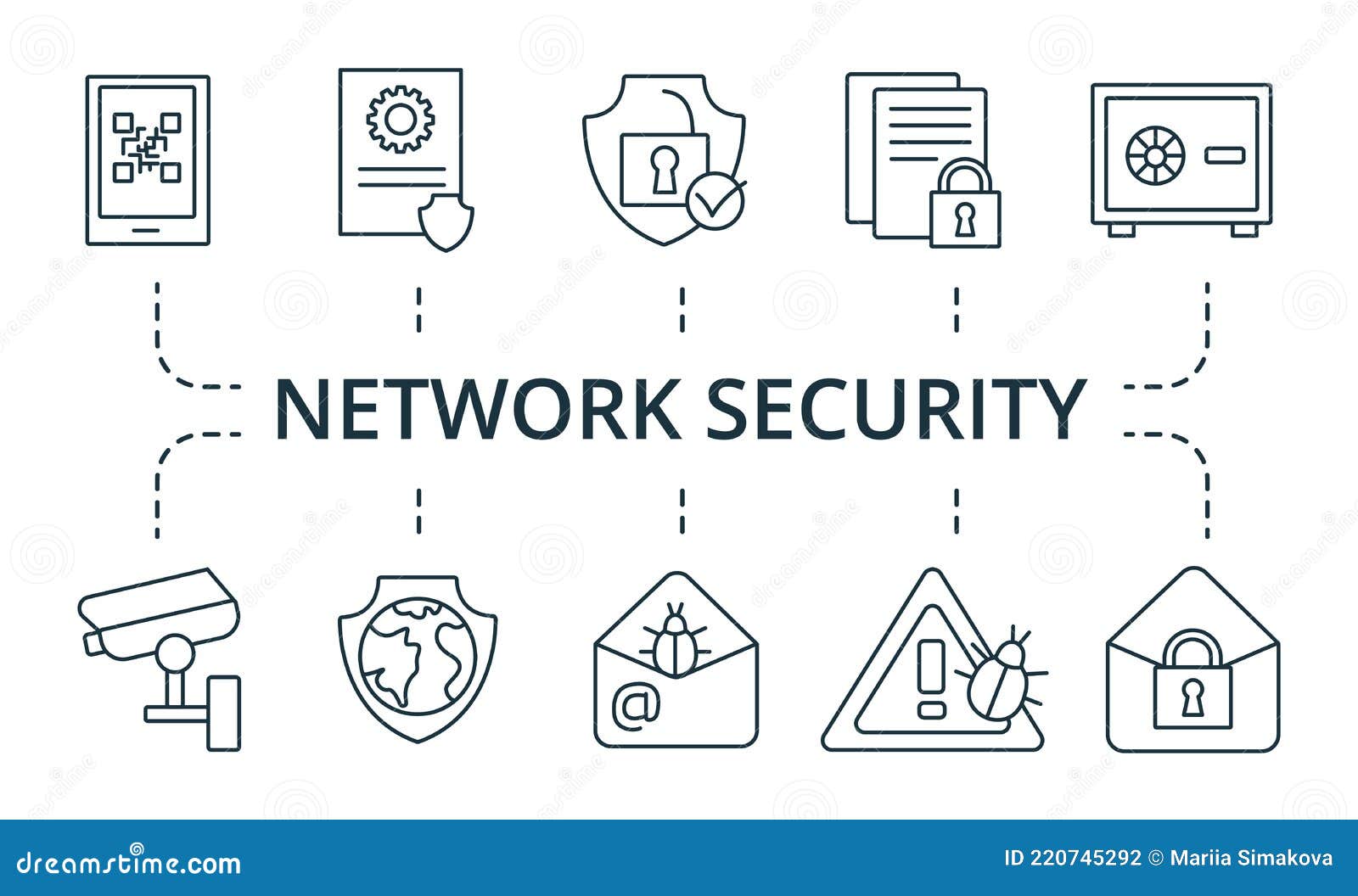 Network Security Icon Set. Collection Contain Pack of Pixel Perfect ...