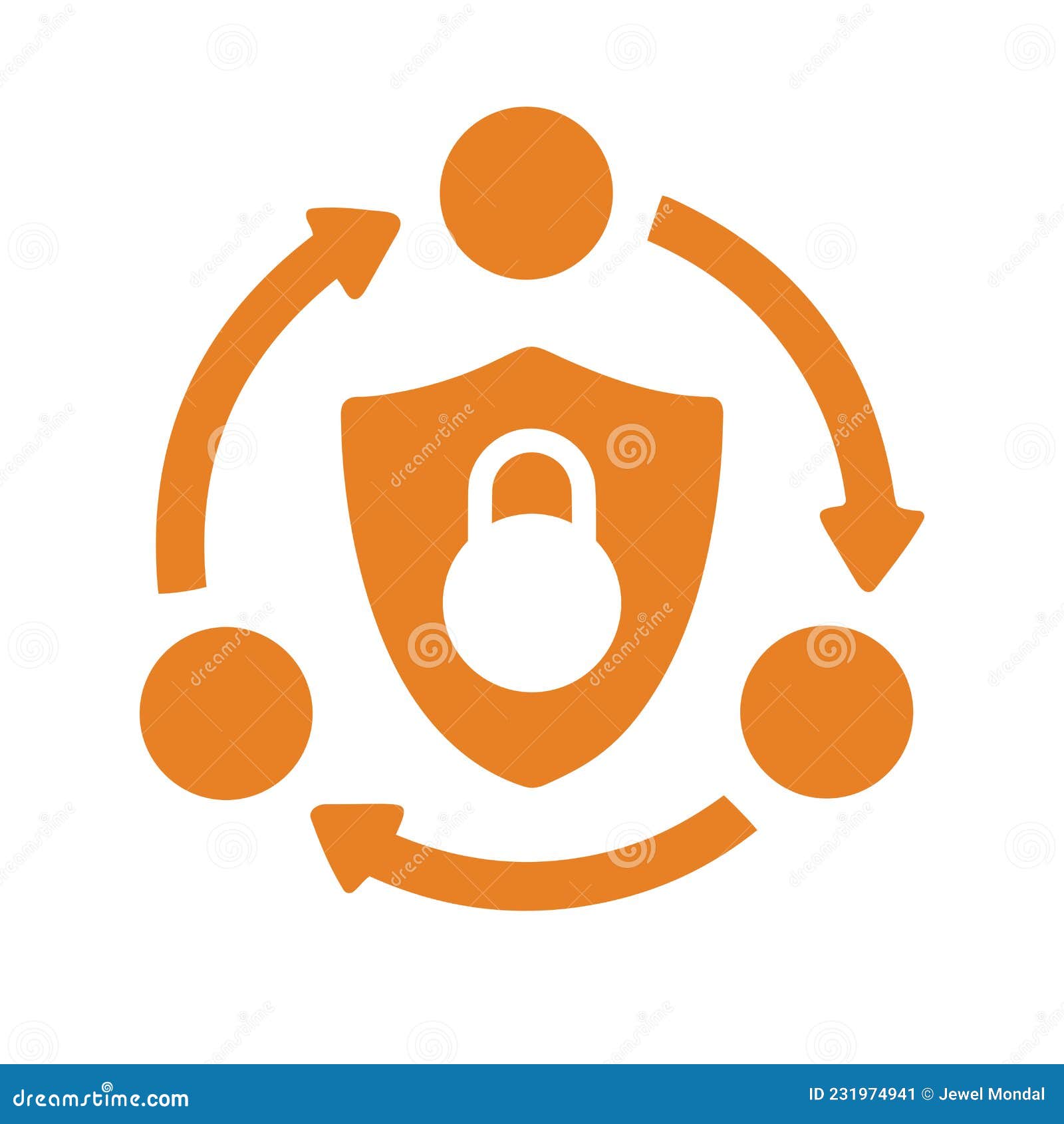 Network, Security Icon. Orange Vector Design Stock Illustration ...