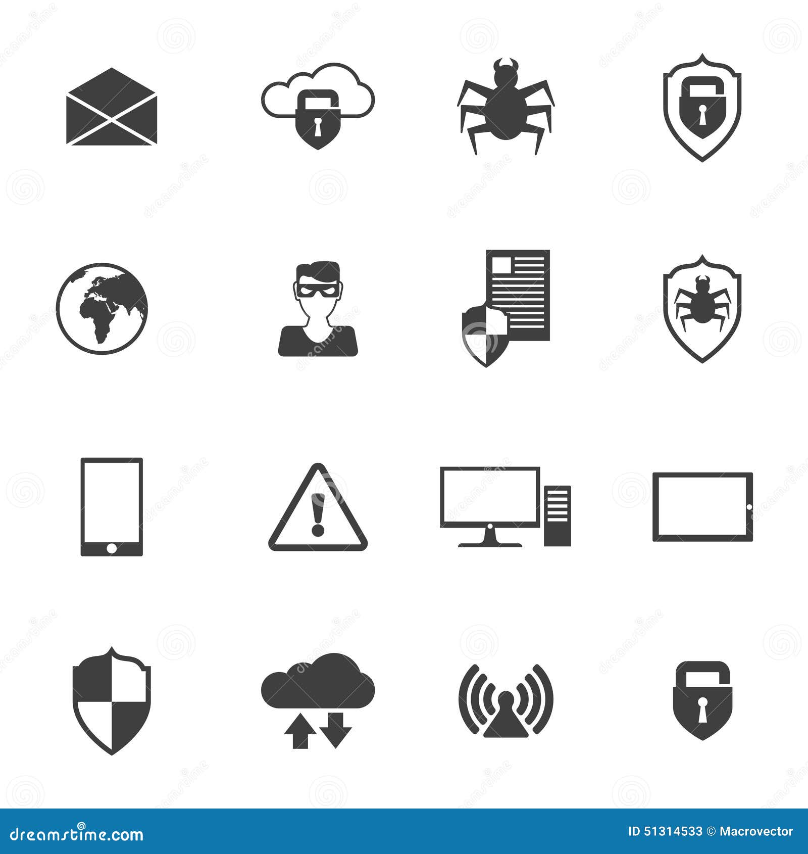 Network Security Icons stock vector. Illustration of mail - 51314533