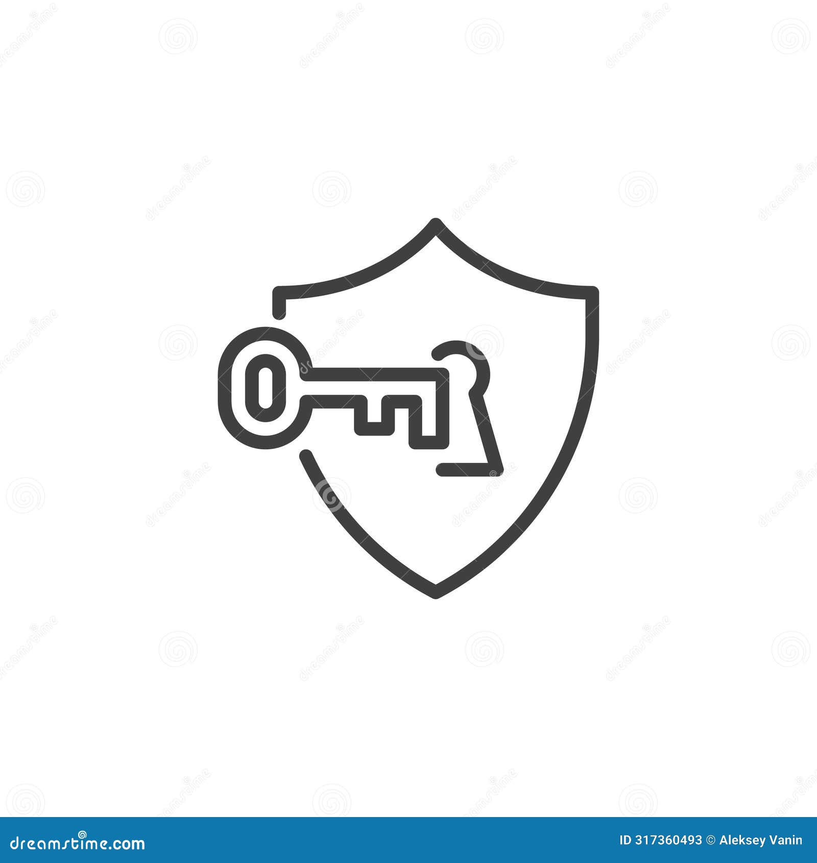 Network Security Key Line Icon Stock Vector - Illustration of password ...
