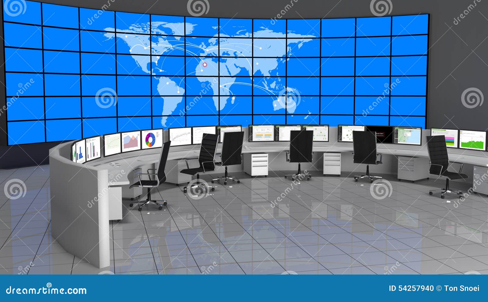 Network / Security Operations Center (NOC / SOC) Stock Illustration ...