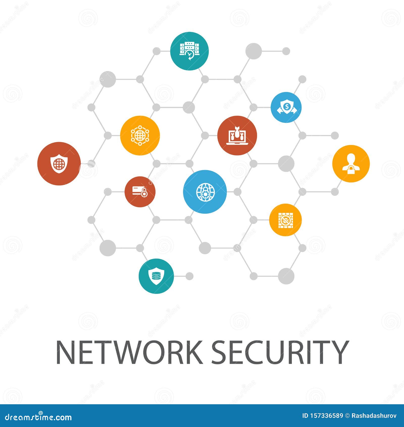 Network Security Presentation Template Stock Vector - Illustration of ...
