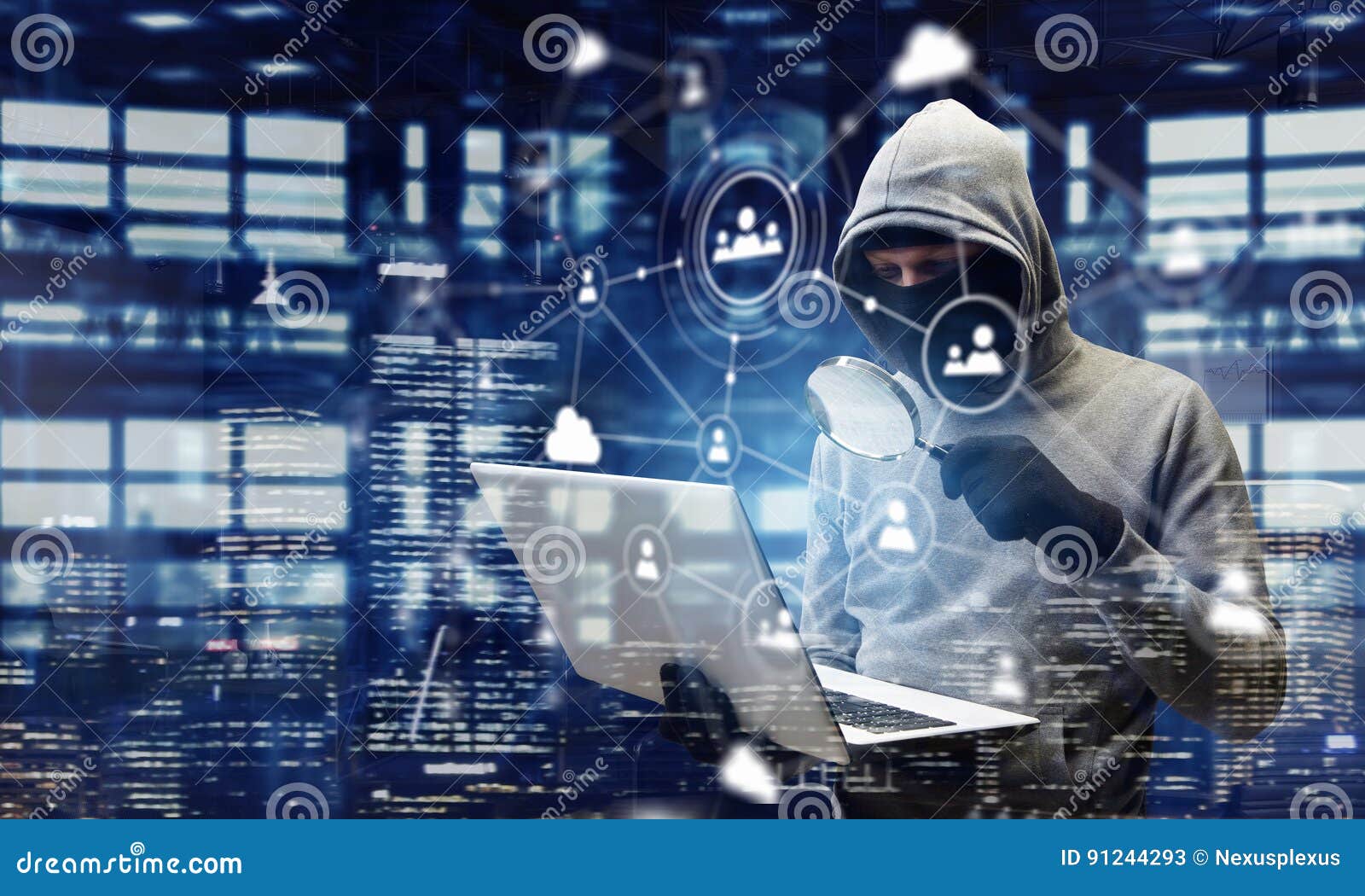 Network Security and Privacy Crime. Mixed Media Stock Image - Image of ...