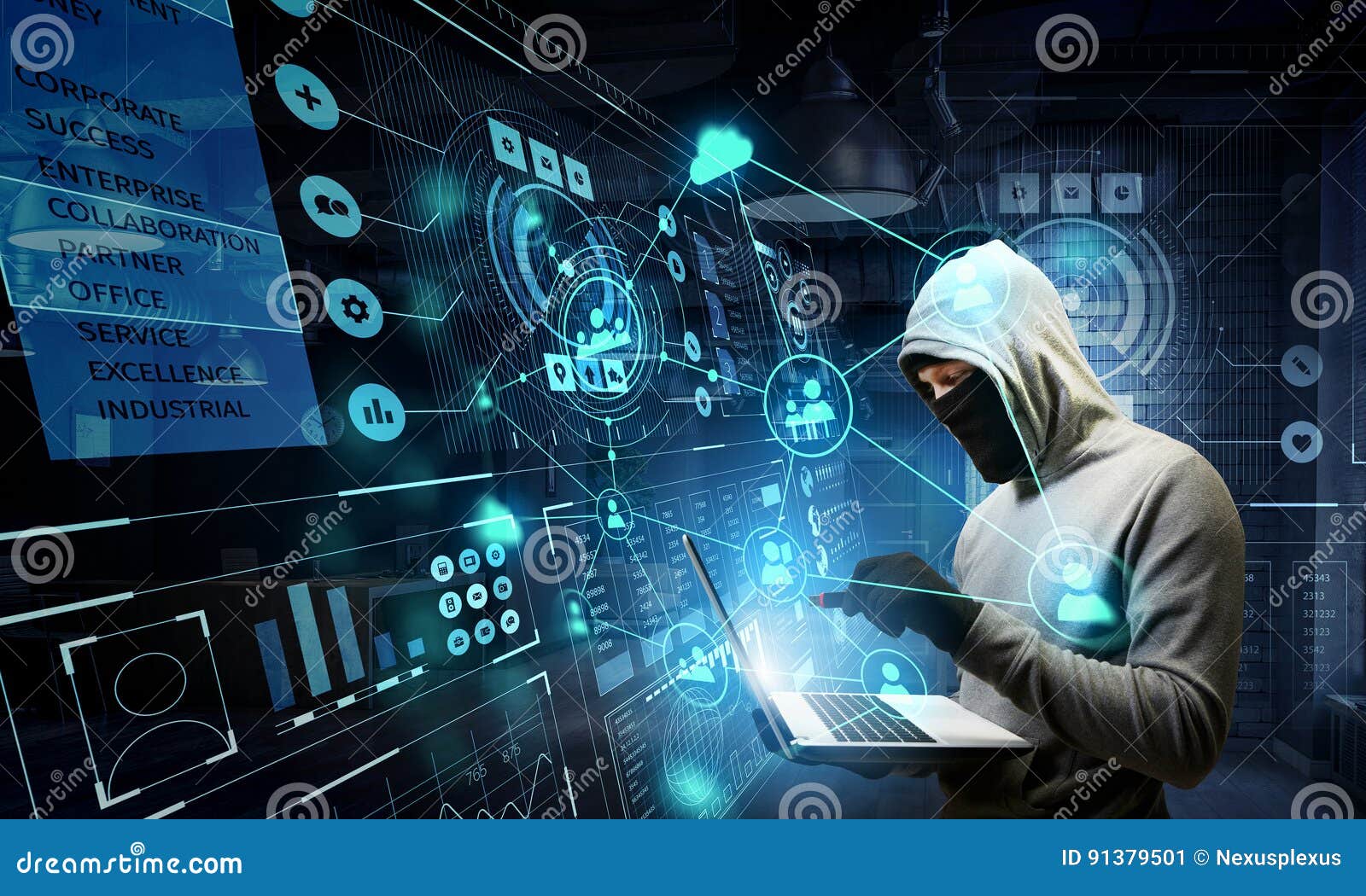Network Security and Privacy Crime. Mixed Media Stock Image - Image of ...