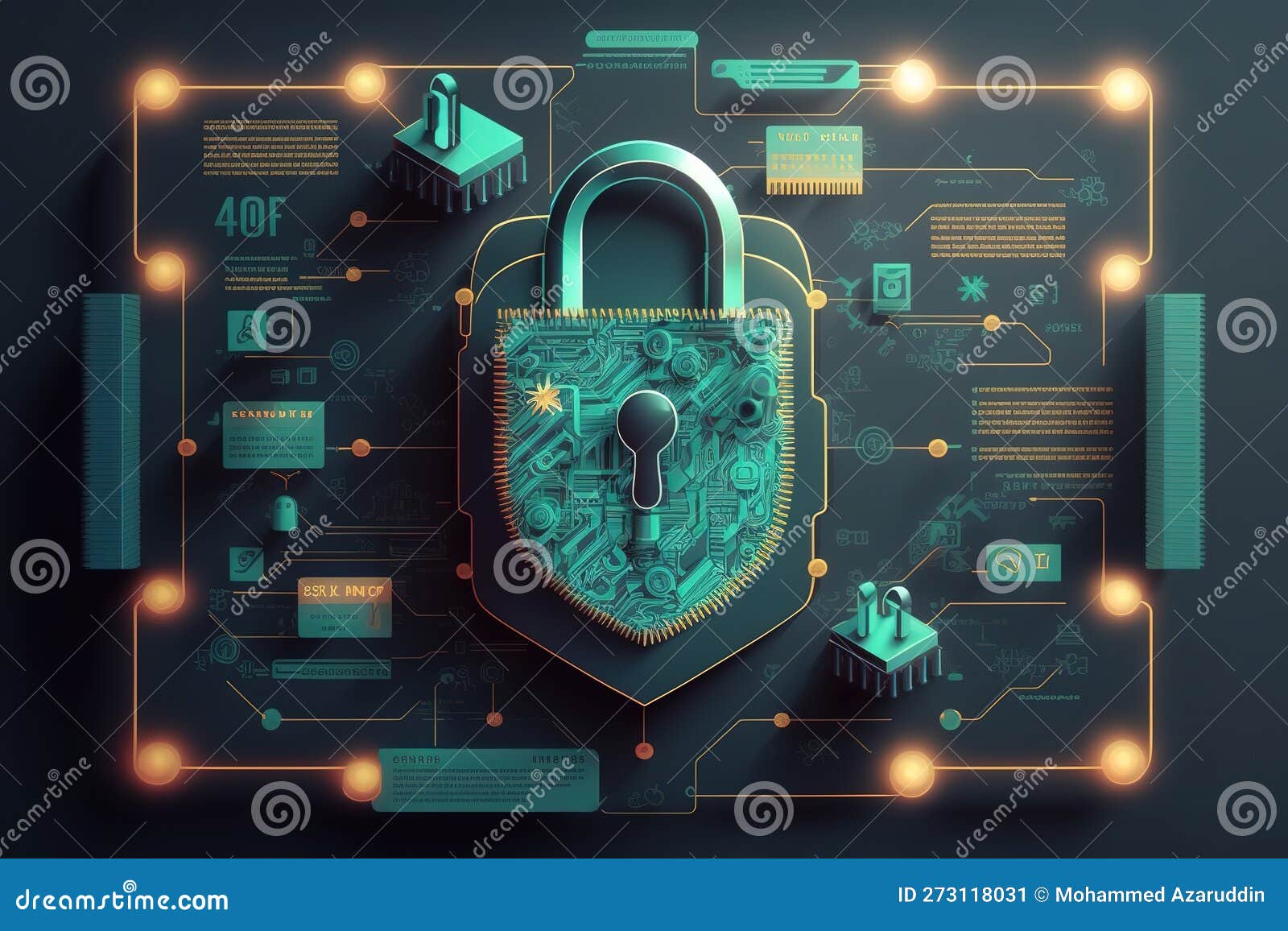 Network Security Protection Lock. Information Technology Cyber Security. it Teamwork Cloud Email ...