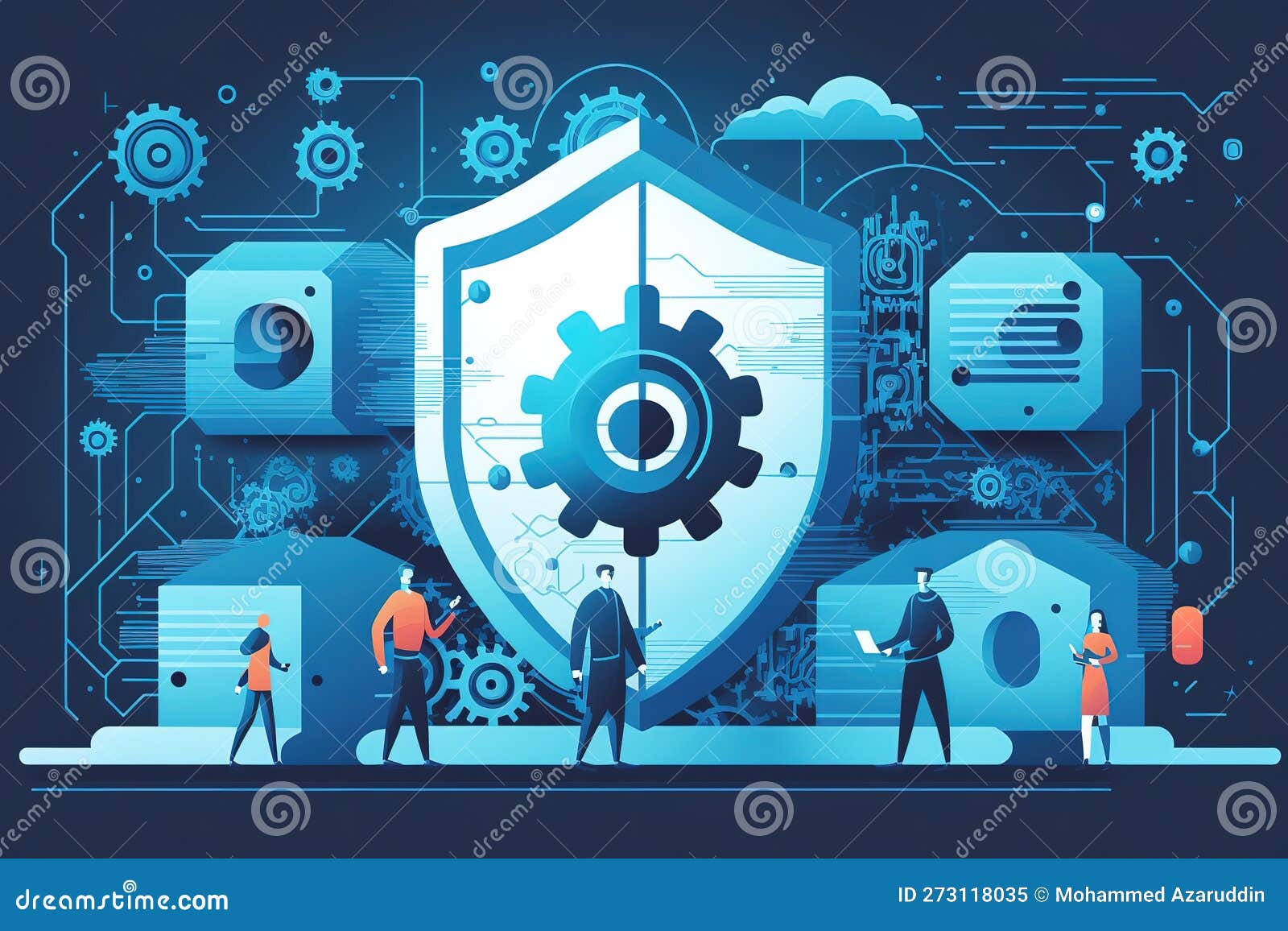 Network Security Protection Lock. Information Technology Cyber Security ...