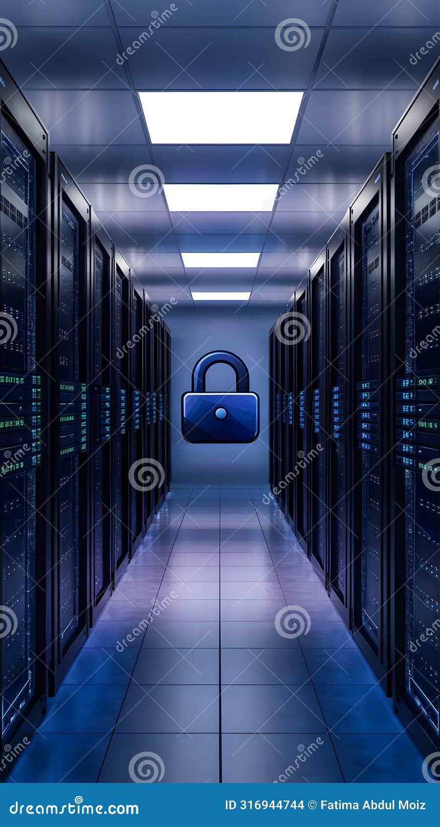 Network Security Server Room Filled with Computer Racks Depicted Stock ...