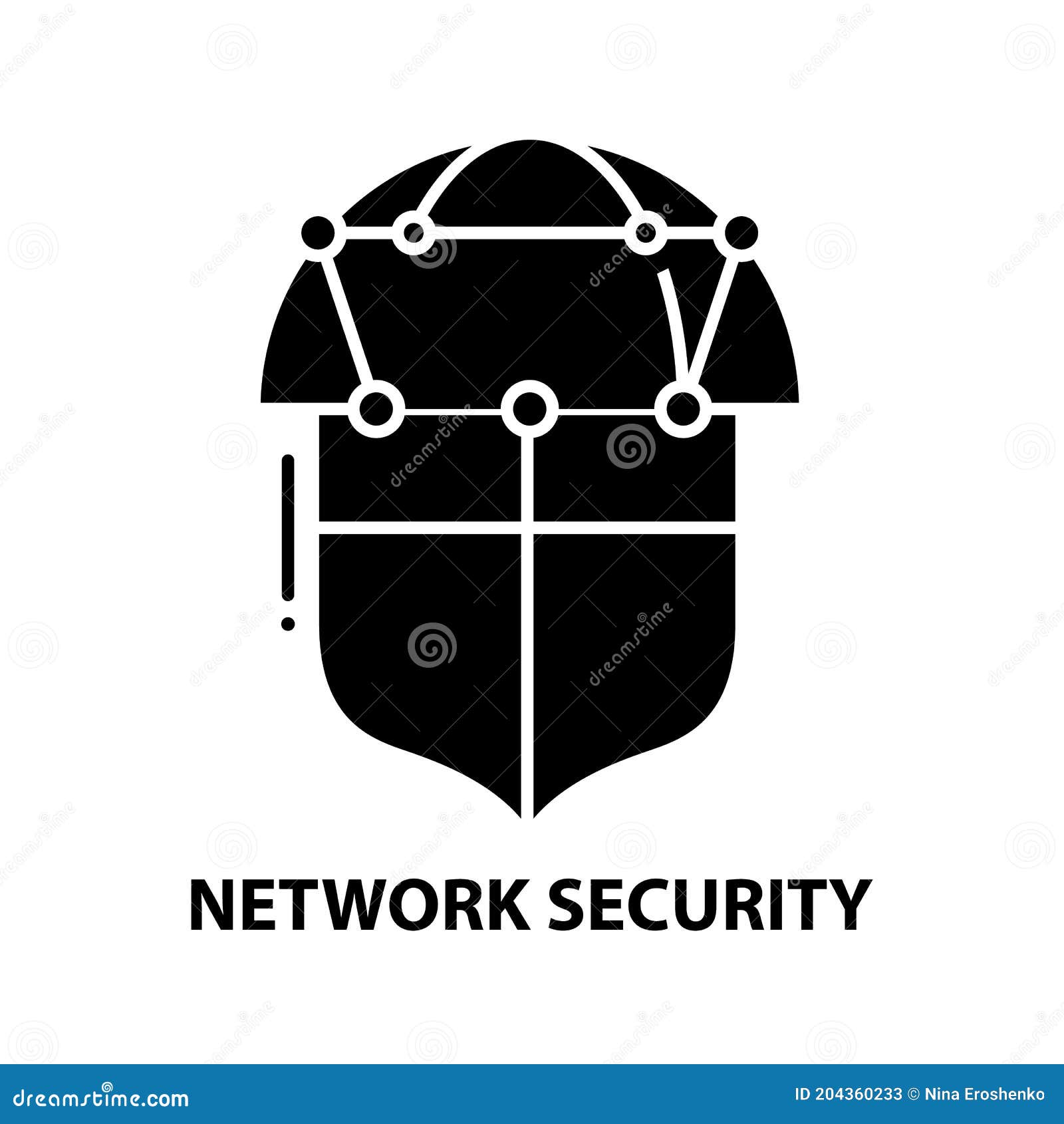 Network Security Symbol Icon, Black Vector Sign with Editable Strokes ...