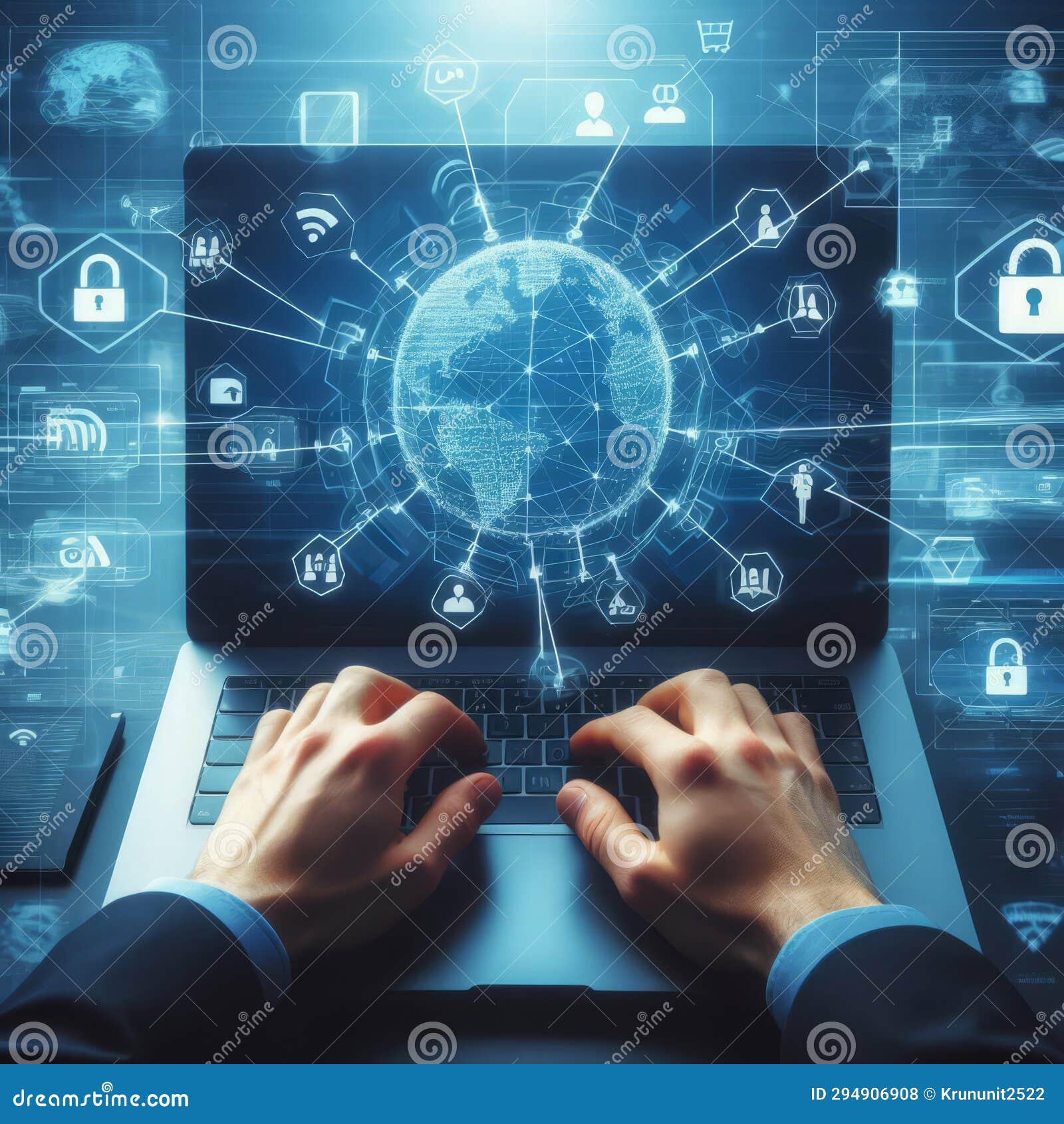 Network Security System Computer, Network Internet Safety Stock ...