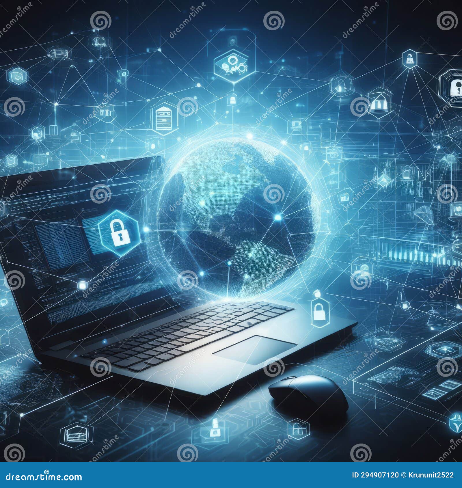 Network Security System Computer, Network Internet Safety Stock ...