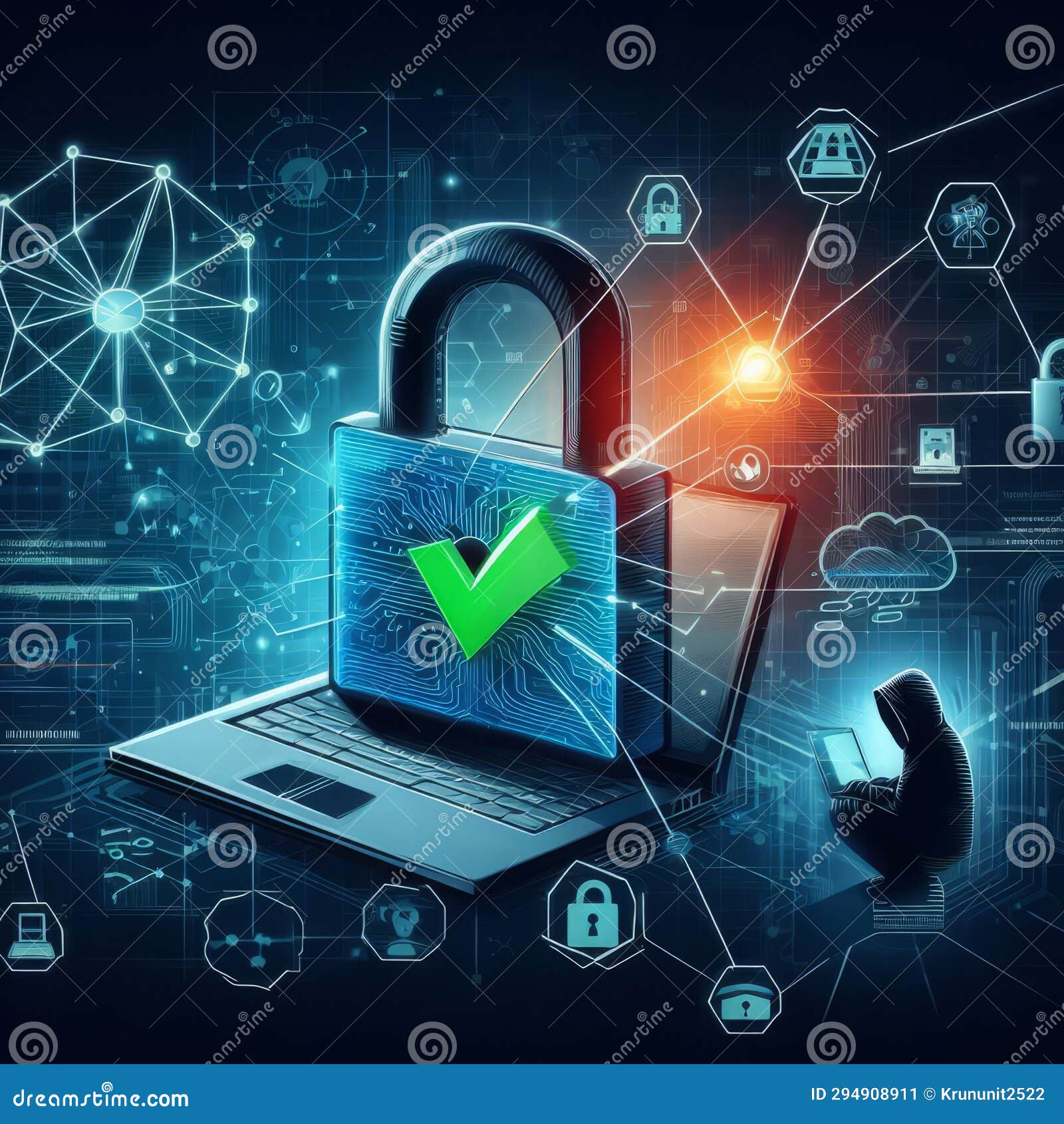 Network Security System Computer, Network Internet Safety Stock ...