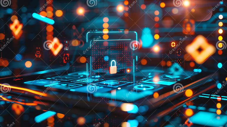 Network Security System. Personal Data Information Protection.Information and Cyber Security ...