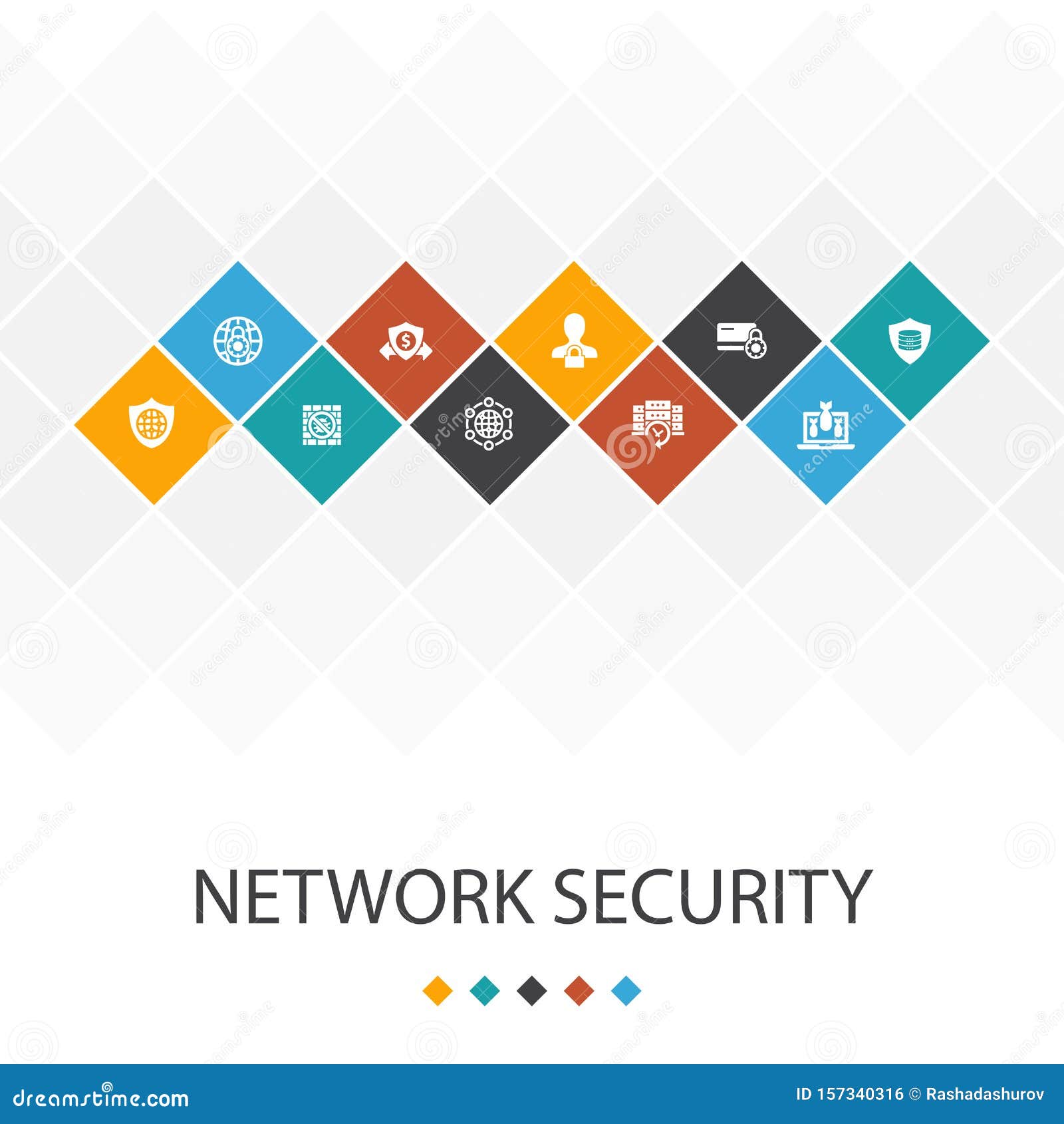 Network Security Trendy UI Template Stock Vector - Illustration of text ...
