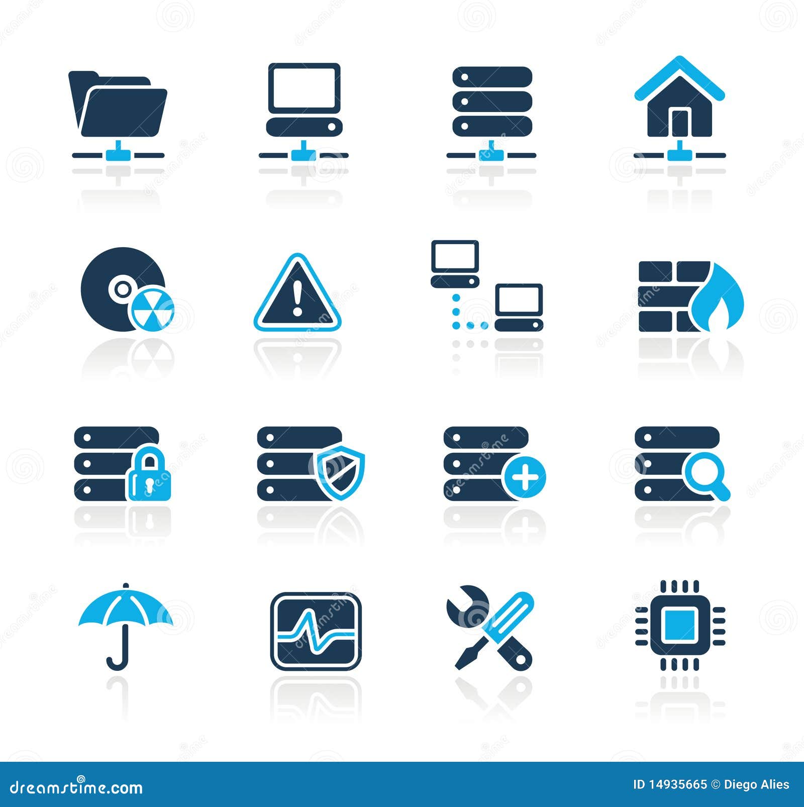 Network & Server // Azure Series Stock Vector - Illustration of global ...