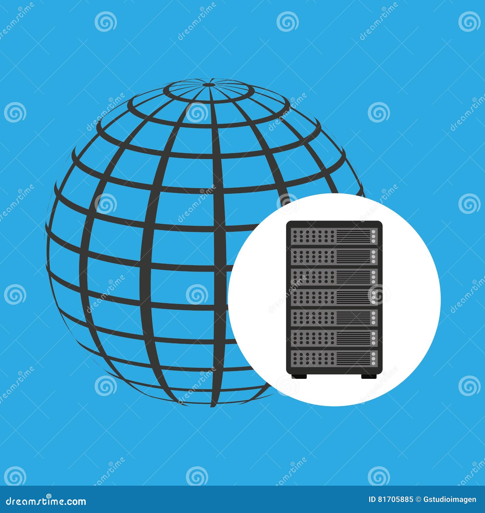Network Server Concept Globe World Stock Vector - Illustration of ...