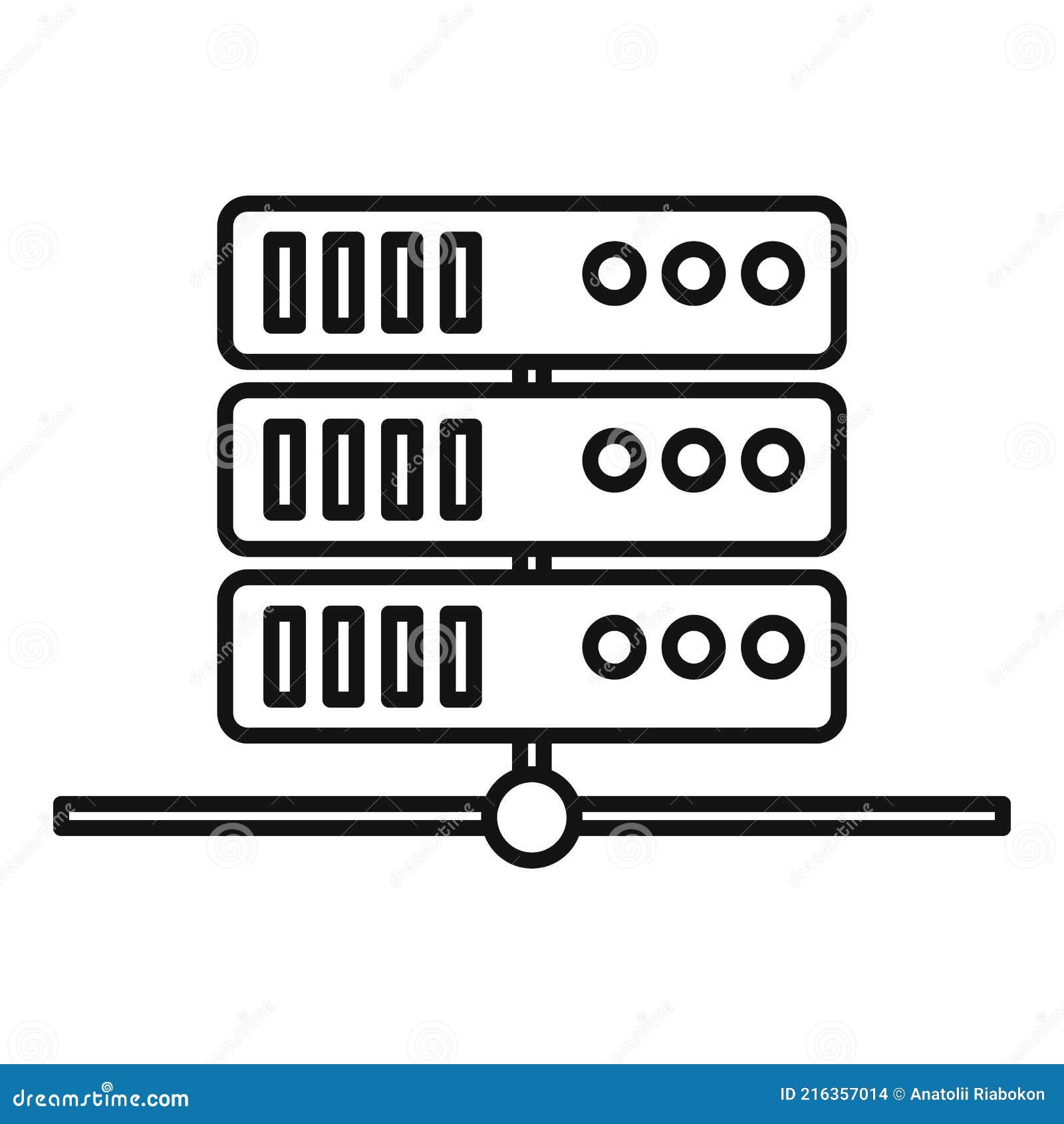 Network Server Documents Icon, Outline Style Stock Vector ...