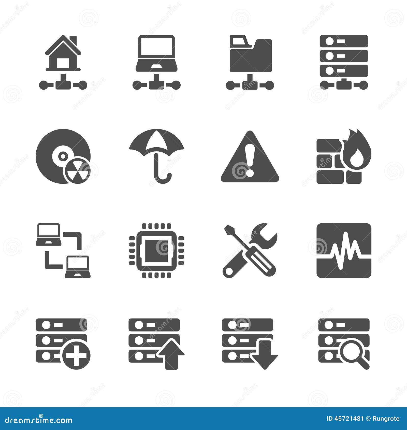 Network and Server Icon Set, Vector Eps10. Stock Vector - Illustration ...